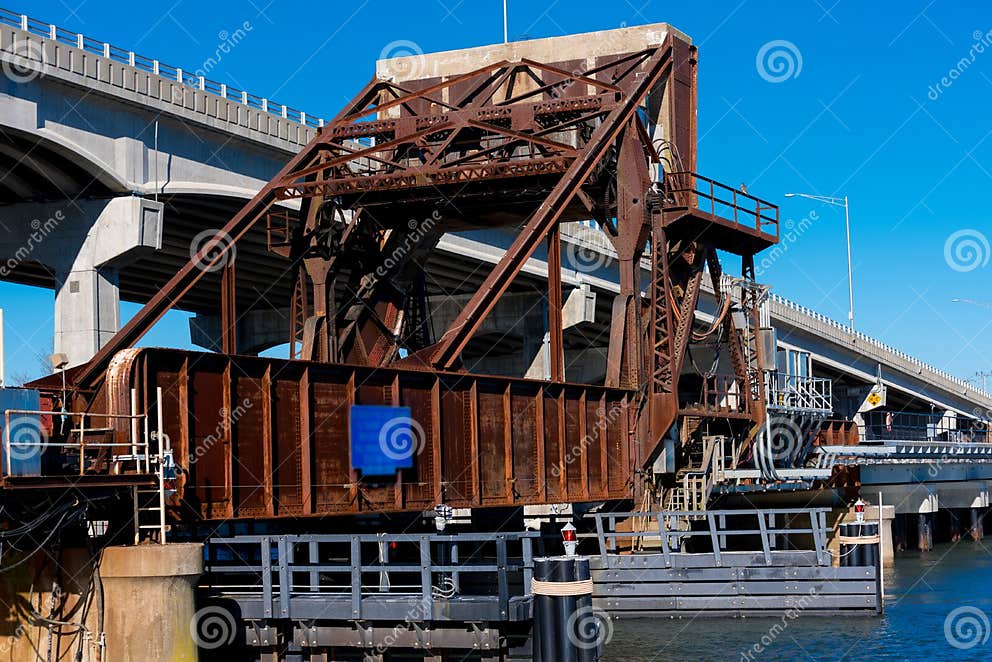 Train Drawbridge stock image. Image of trestle, infrastructure - 63887337