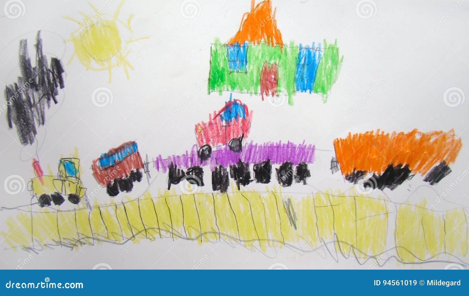 Railway Station Drawing For Kids