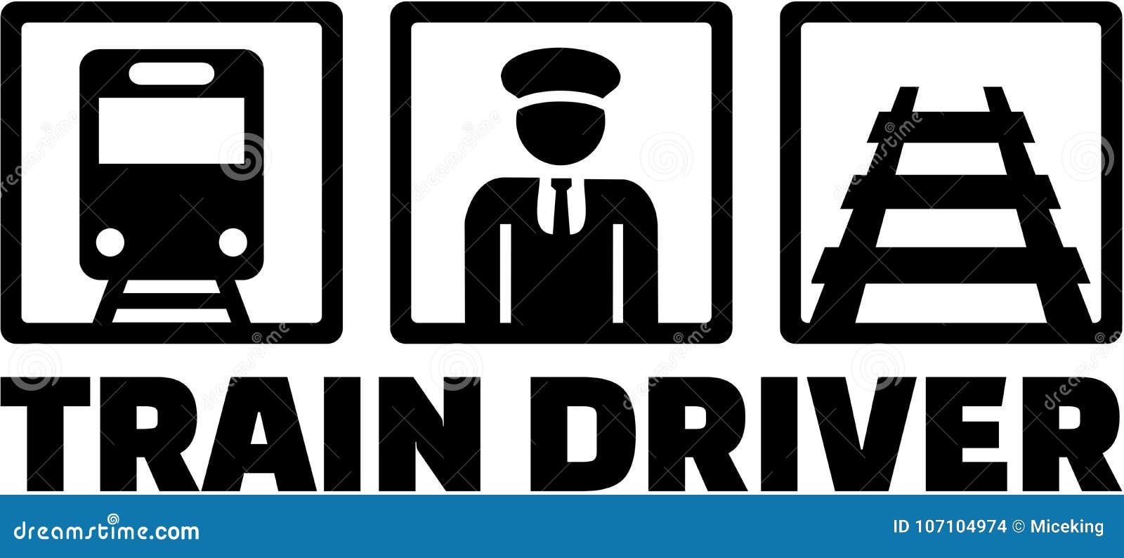 Train Driver Icons with Job Title Stock Vector - Illustration of logo ...