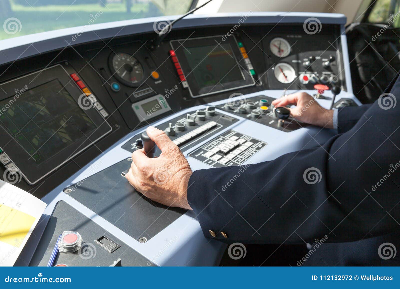 Train Driver. Railroad Engineer. Stock Photo - Image of cockpit, rail ...