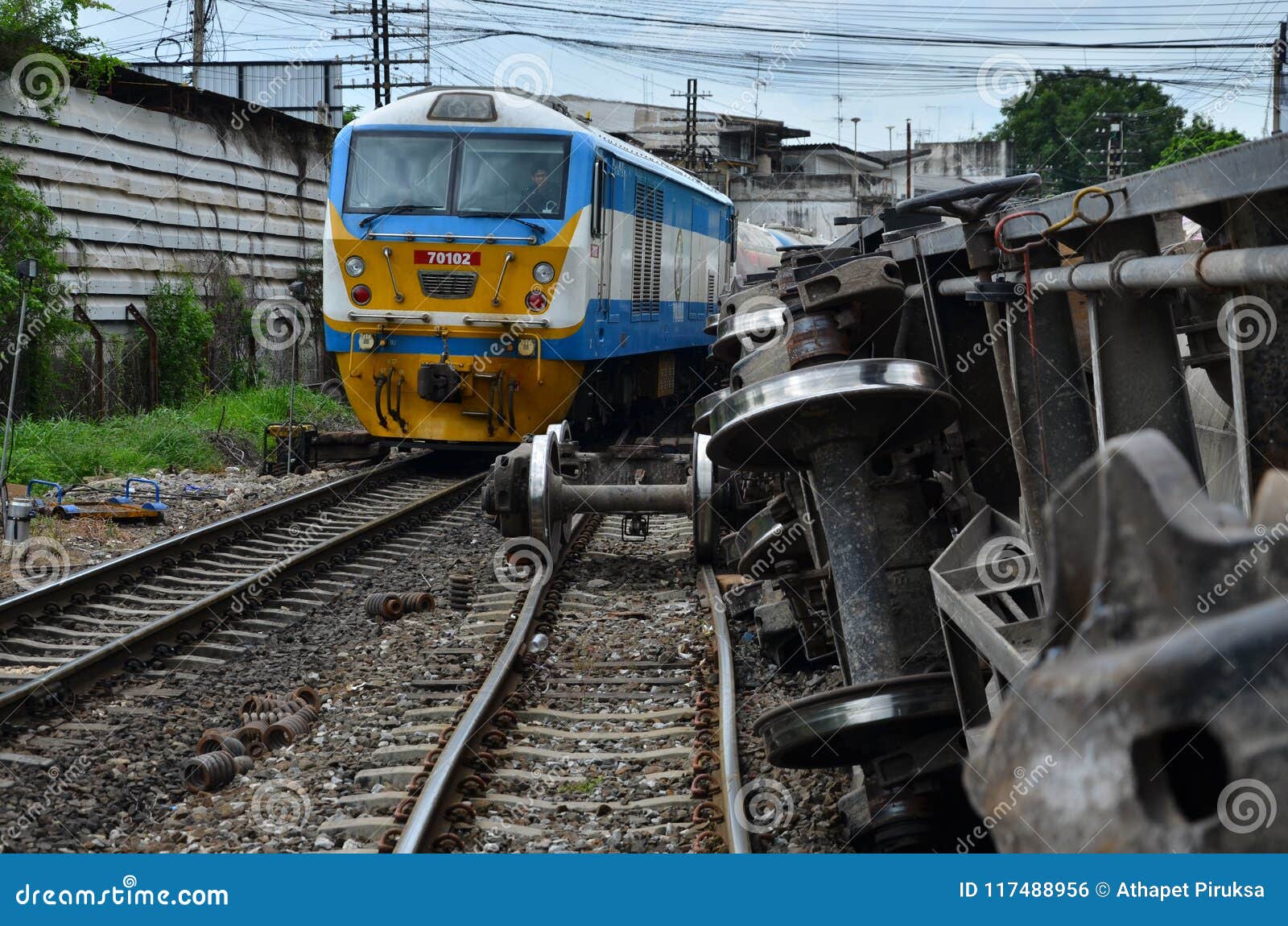 Train Driver Tries To Drives Pass the Train Derails Editorial Photo ...