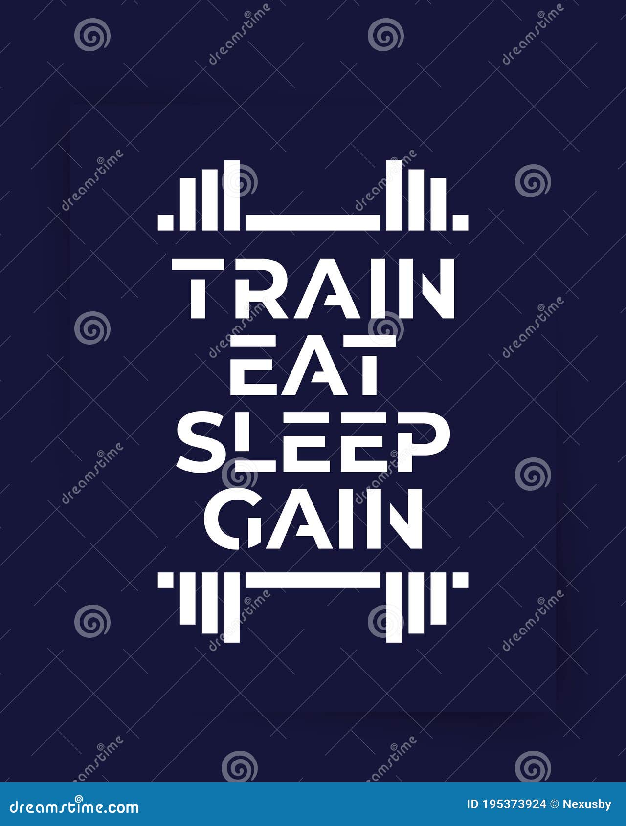 Train Eat Sleep Repeat Motivational Quote Template For Gym T Shirt