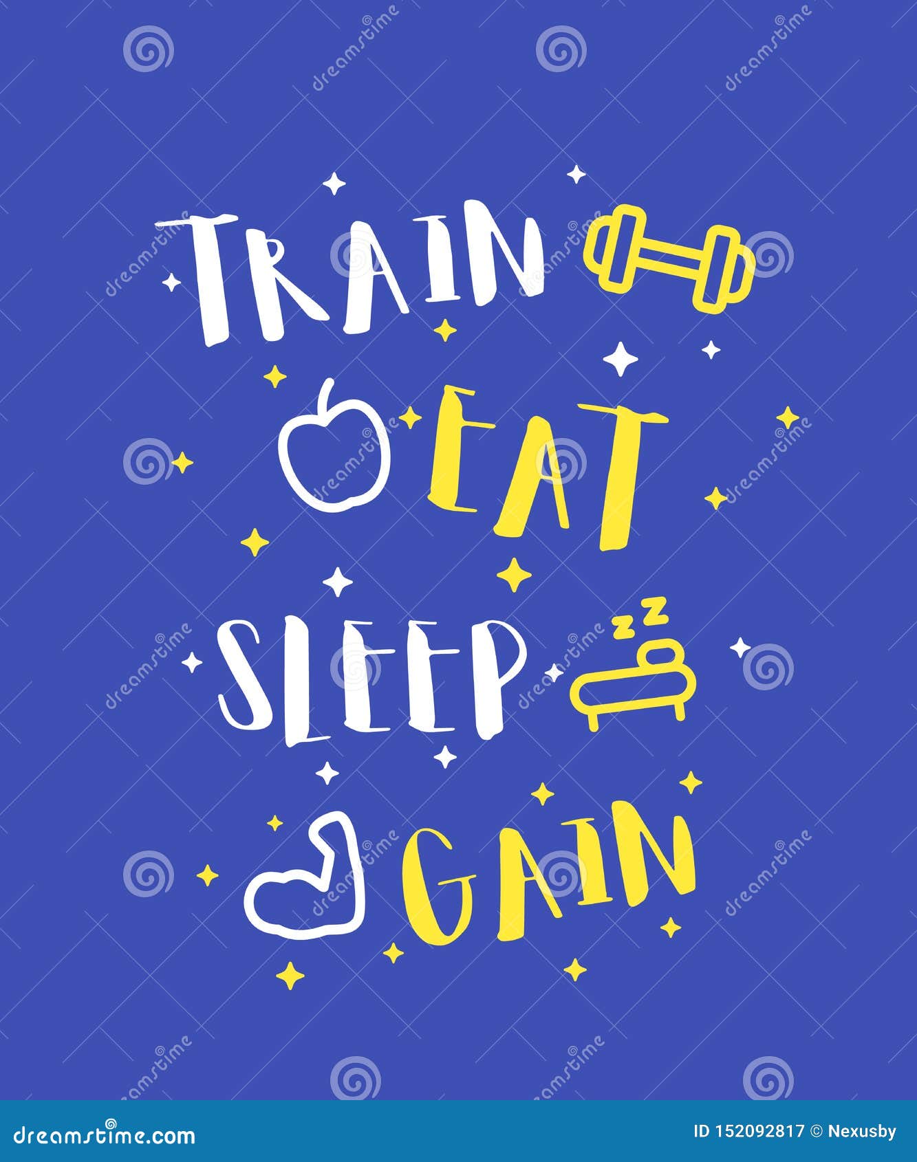 Train Eat Sleep Repeat Motivational Quote Template For Gym T Shirt