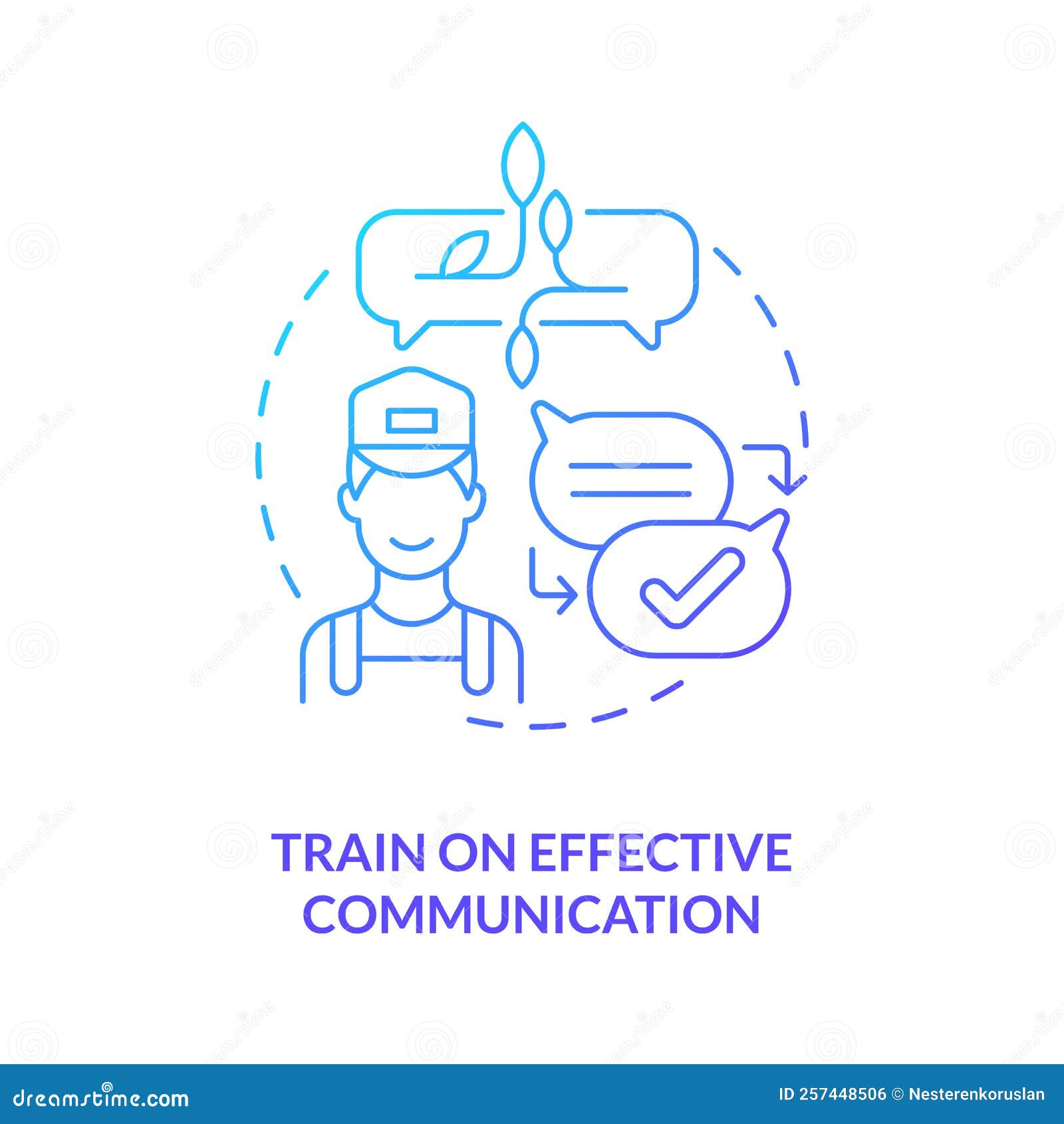 Train on Effective Communication Blue Gradient Concept Icon Stock ...
