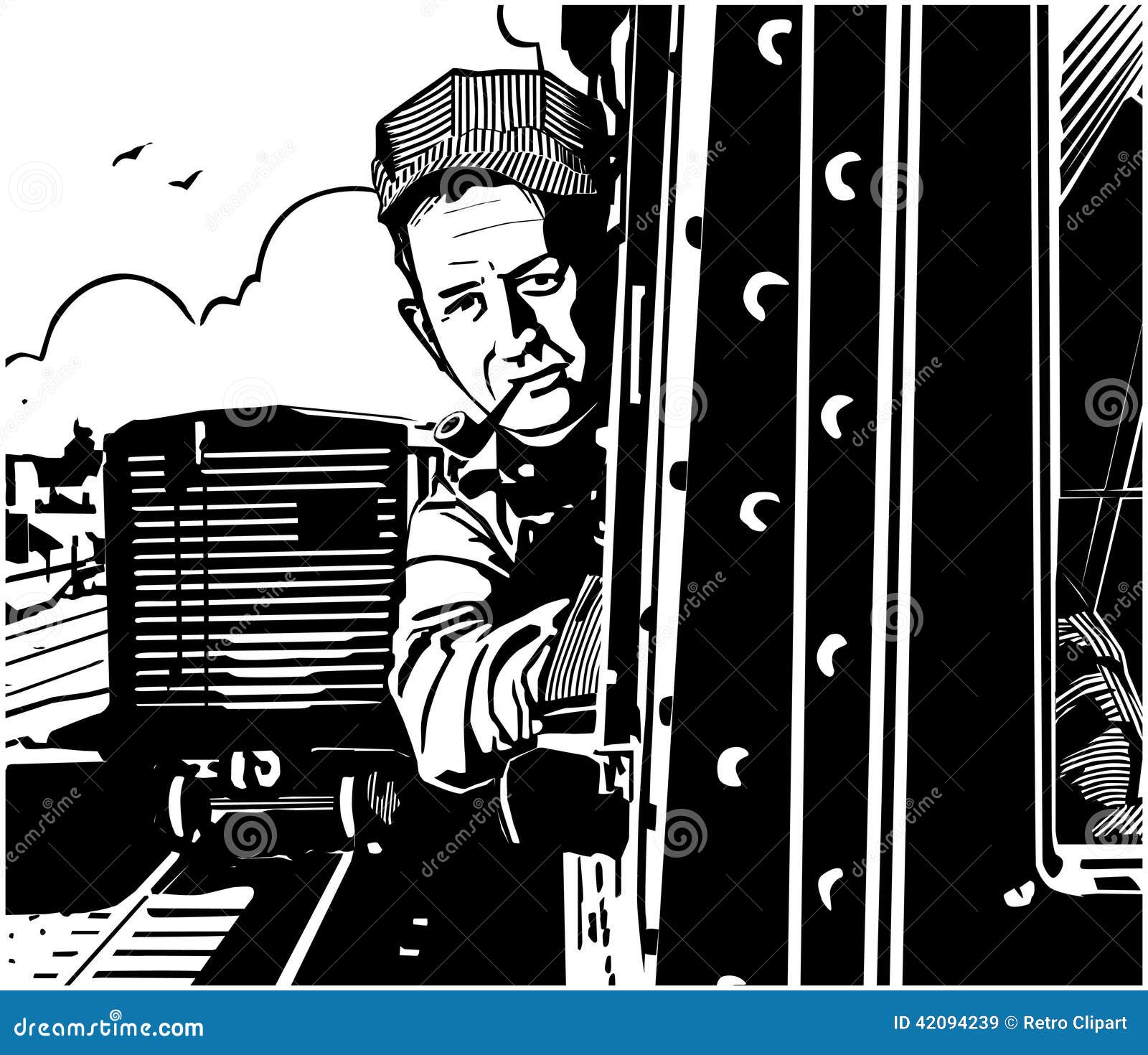 Train Engineer stock vector. Illustration of drawings - 42094239