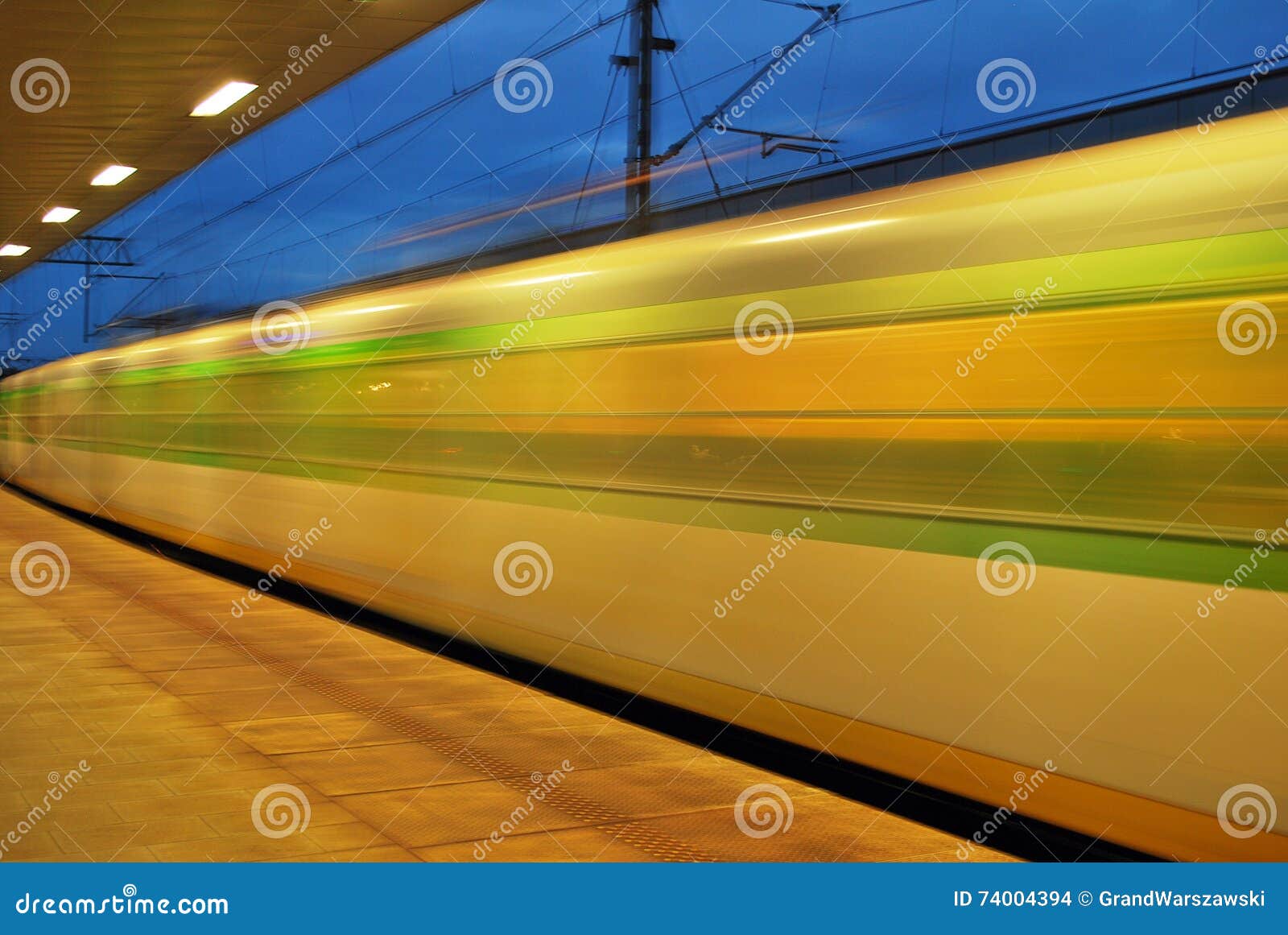 Train Entering the Platform Stock Photo - Image of abstract, movement ...