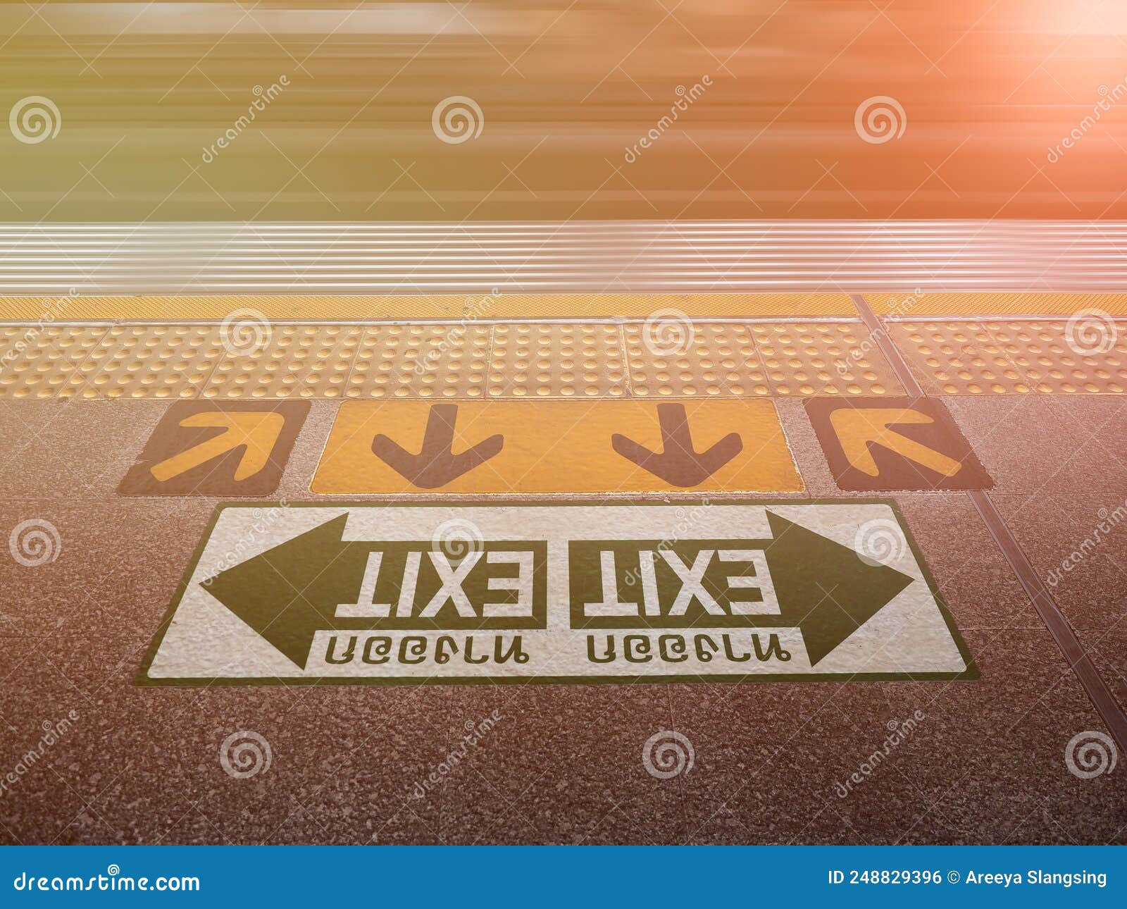 Train Exit Way in the Subway Station Stock Photo - Image of building ...