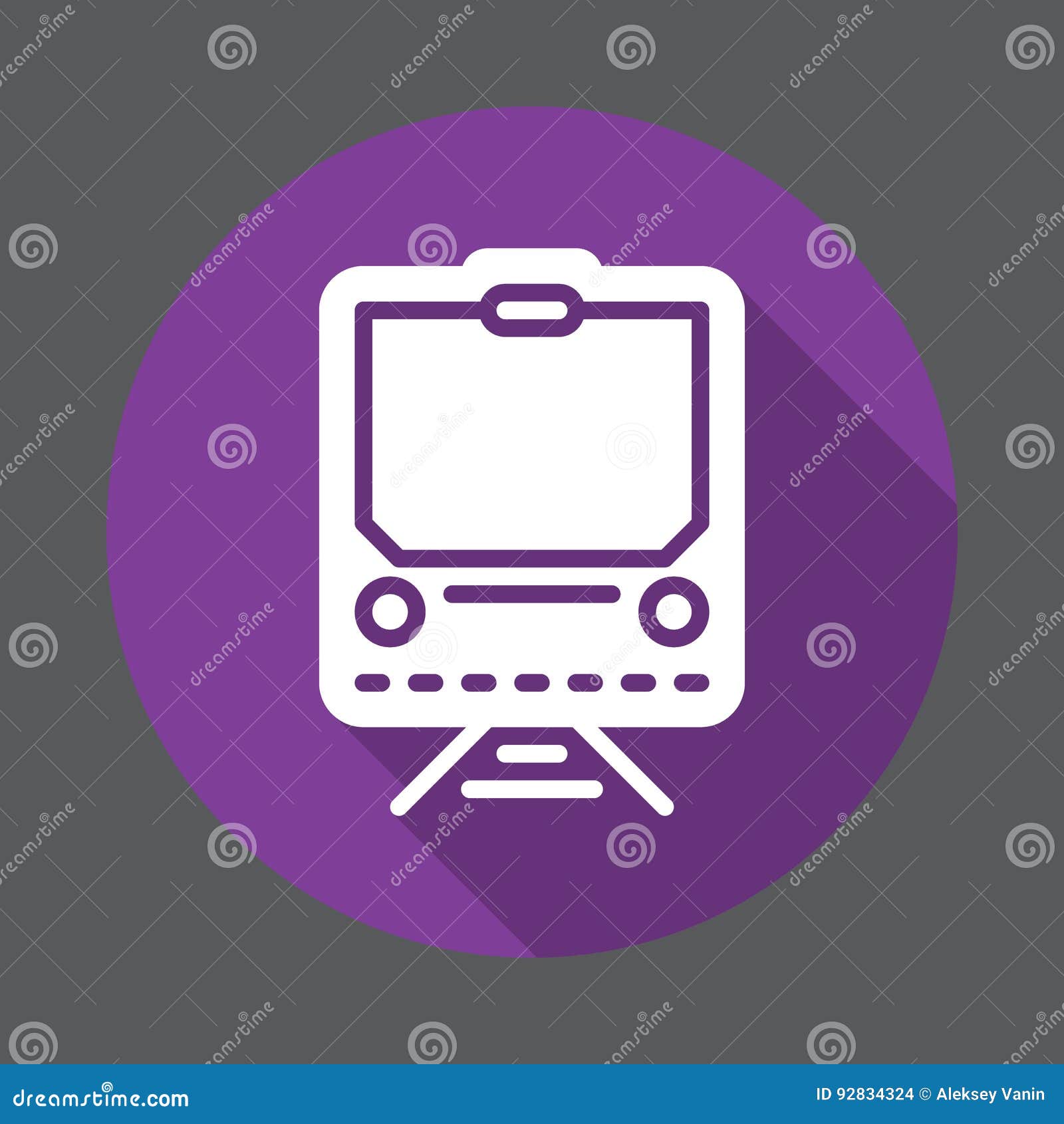 Train Flat Icon. Round Colorful Button, Circular Vector Sign with Long ...
