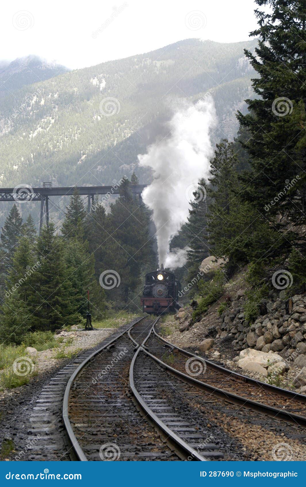 Train in Fog stock photo. Image of railroad, train, narrow - 287690