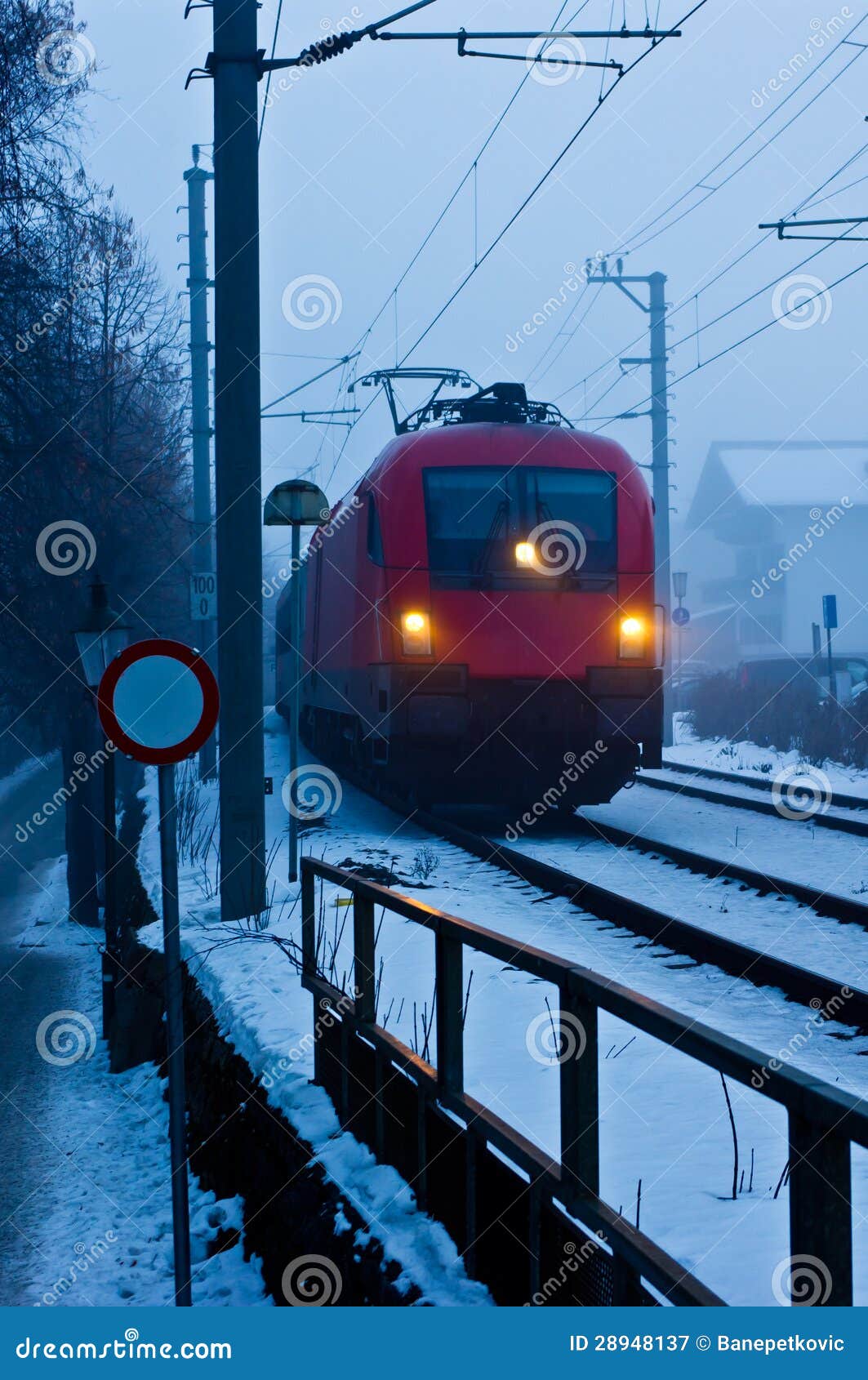 Train in a fog stock image. Image of passage, engine - 28948137