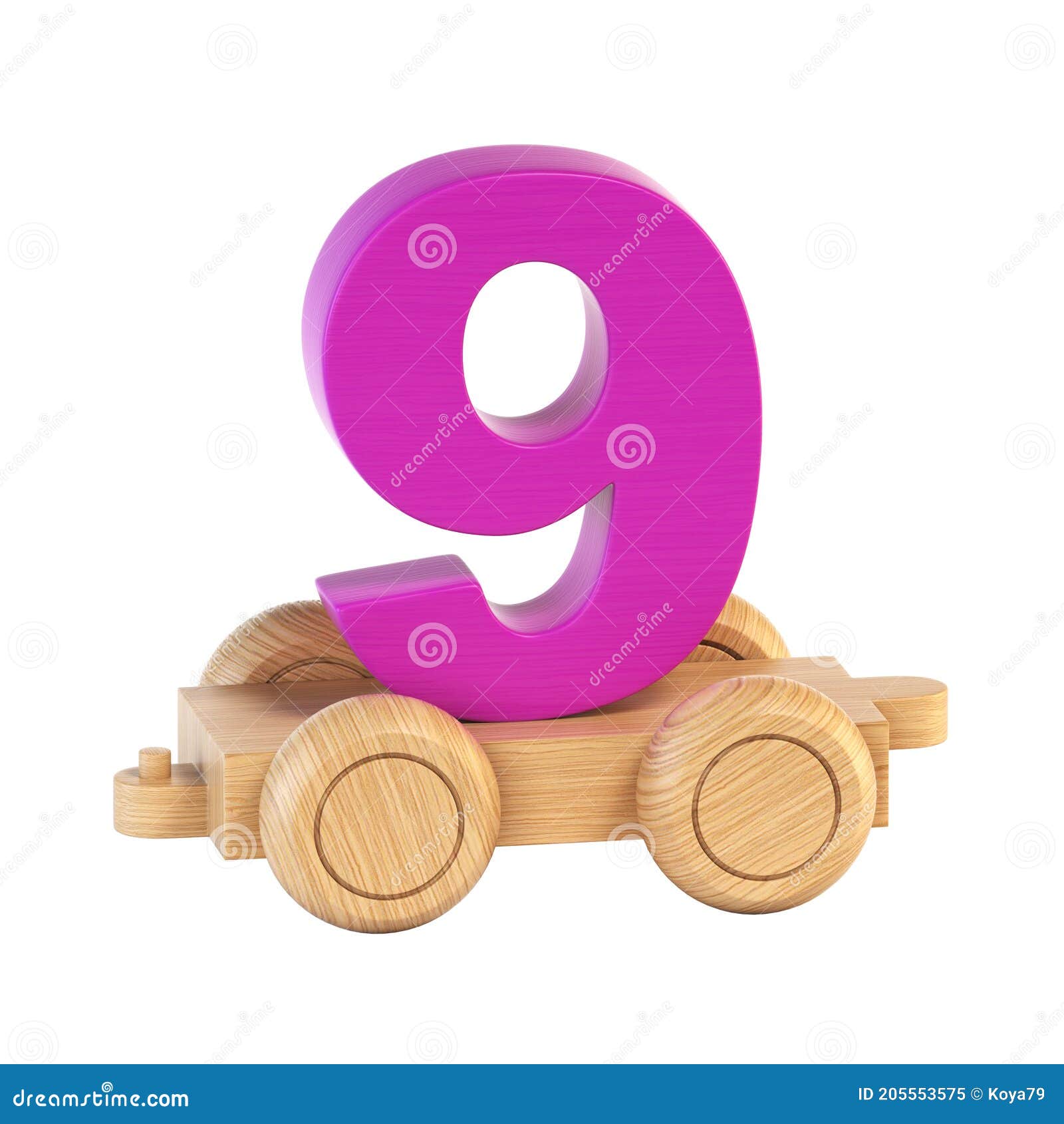 Train Font on Wheels 3d Rendering Number 9 Stock Illustration ...