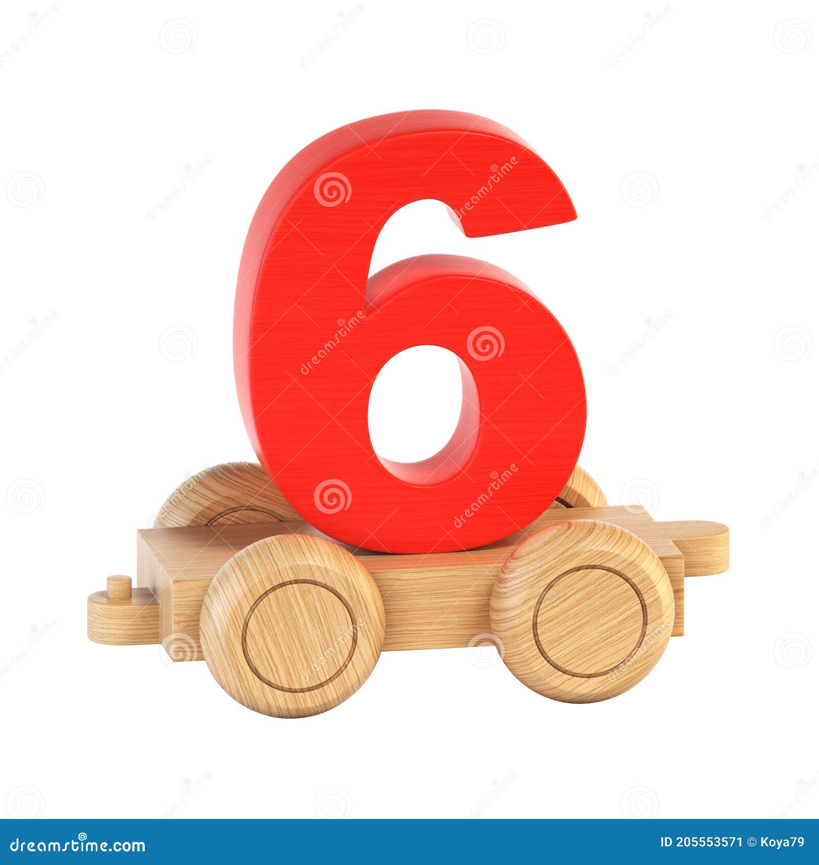Train Font on Wheels 3d Rendering Number 6 Stock Illustration ...