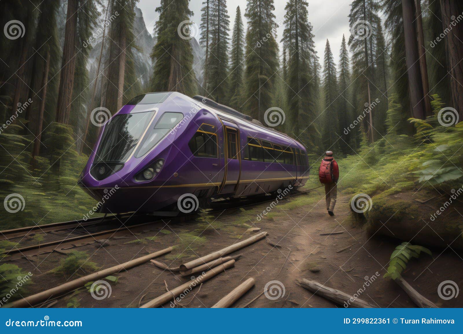 Train in the Forest. Generative Ai Stock Image - Image of beautiful ...
