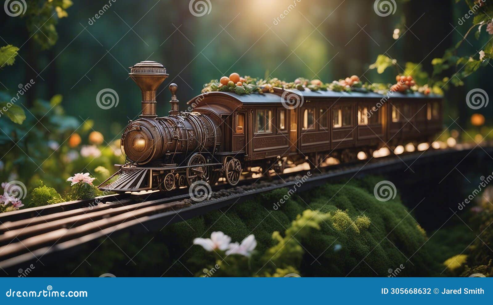 Train in the Forest Magical Train on a Mystical Railway in the Forest ...