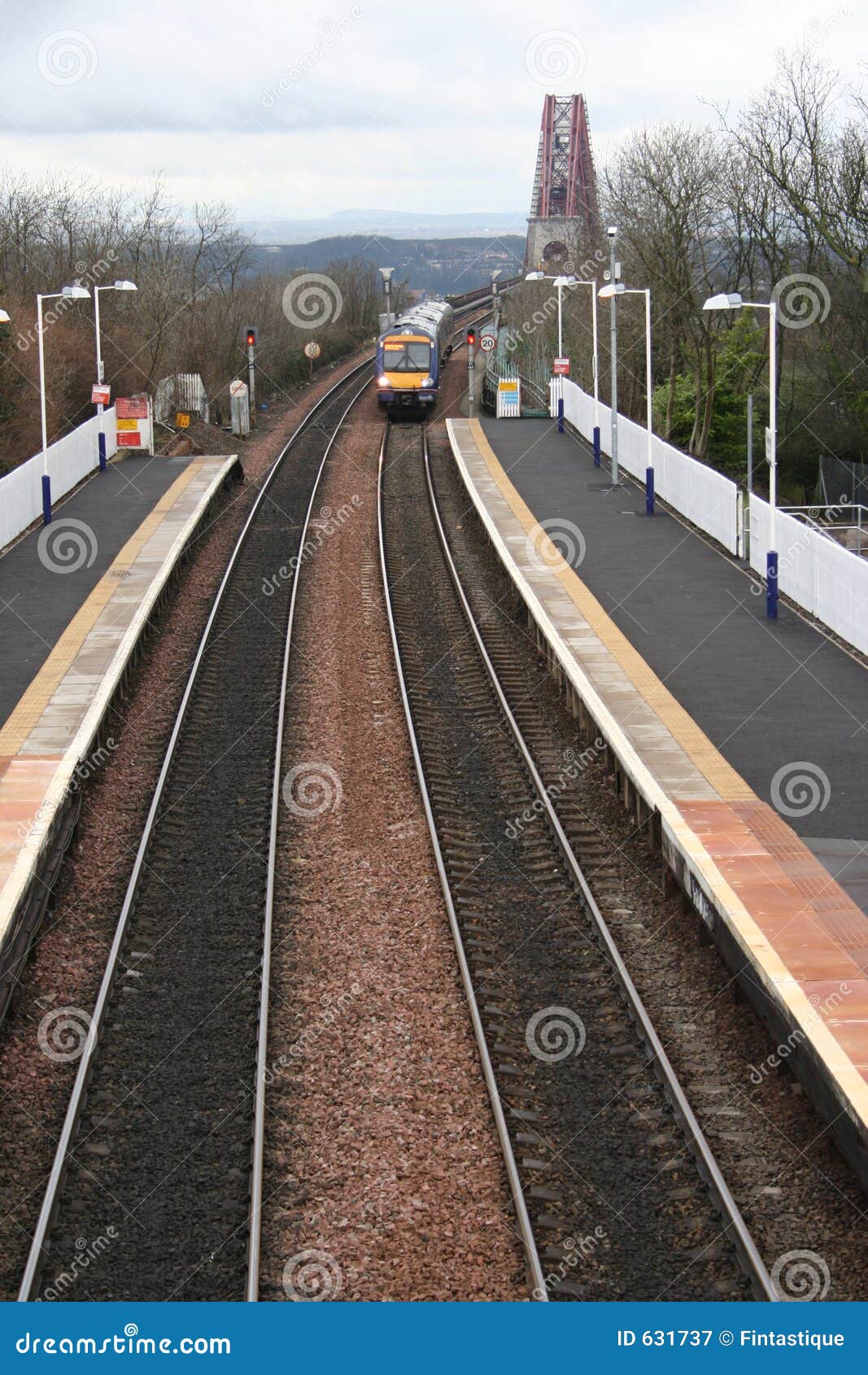 Train and the Forth Rail Bridge Stock Image - Image of train, scotland ...