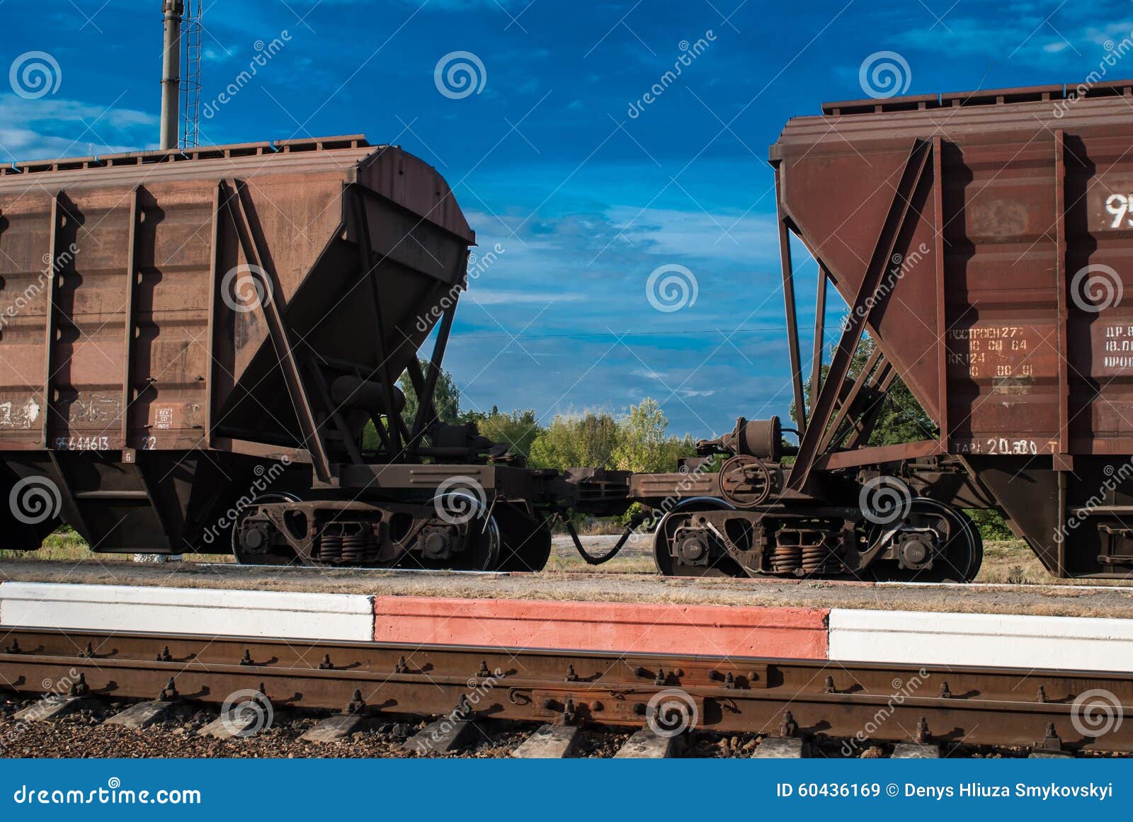 Train with freight cars stock image. Image of freight - 60436169