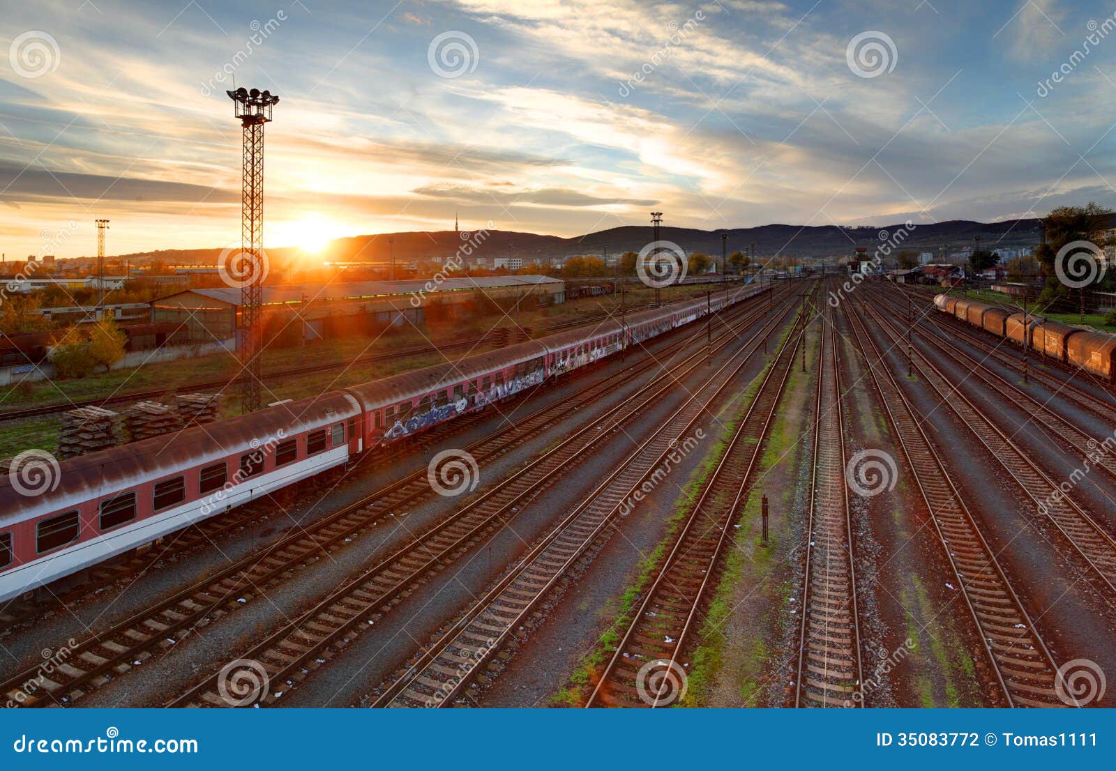 Train Freight Station - Cargo Transportation Stock Photo - Image of ...