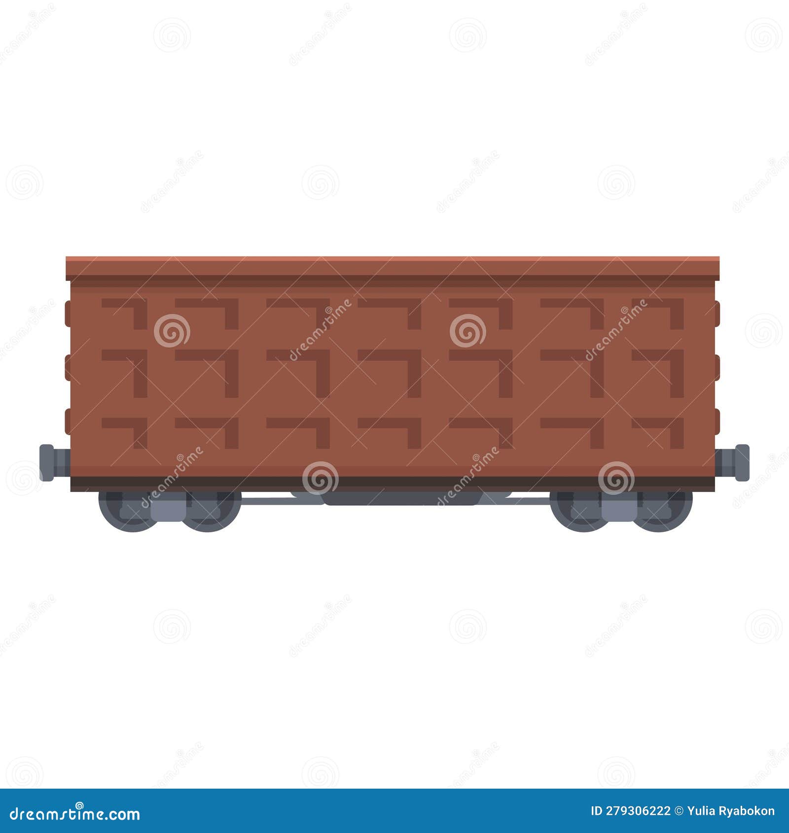 Train Freight Wagon Icon Cartoon Vector. Cargo Goods Stock Vector ...