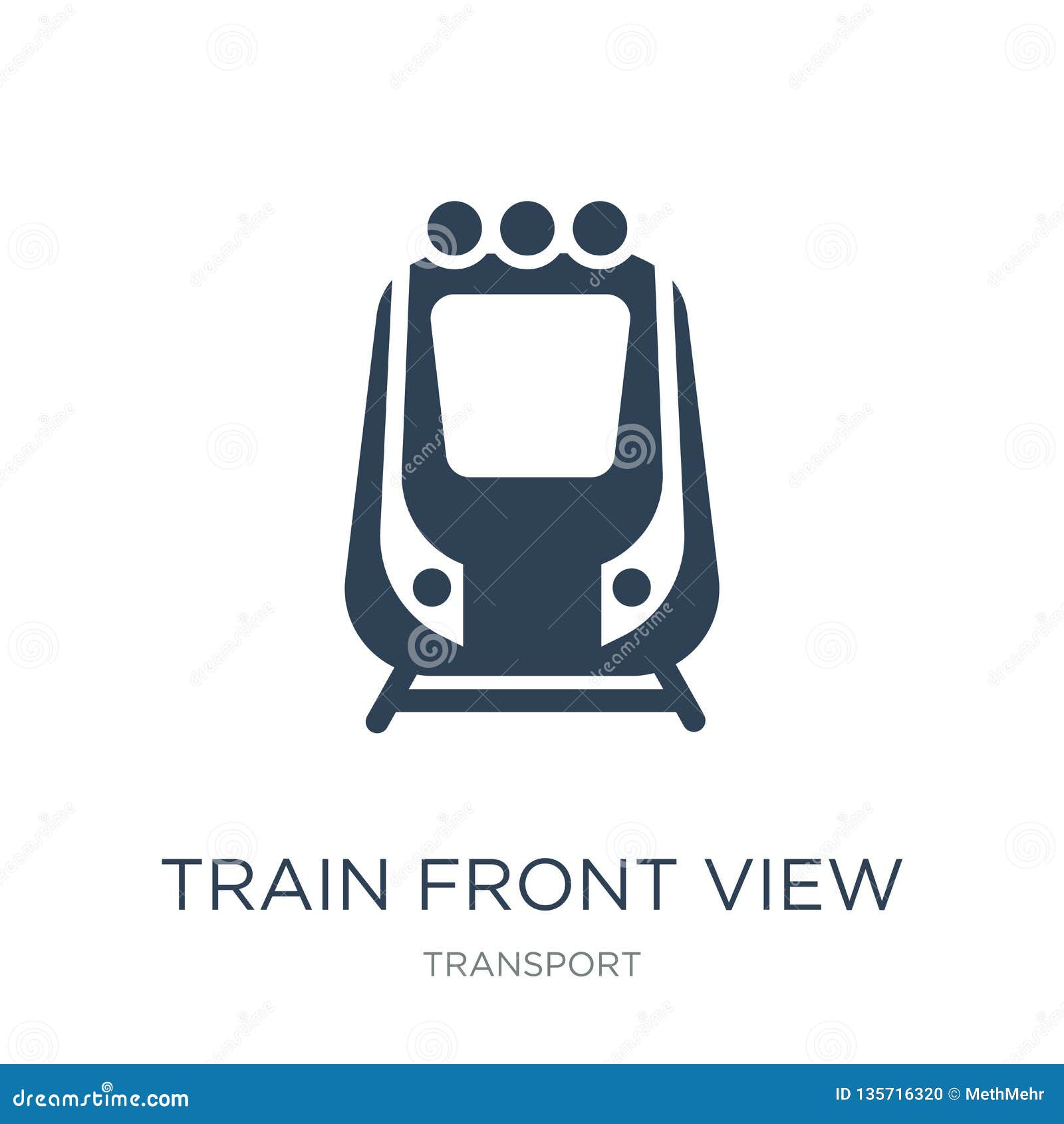 Train Front View Icon in Trendy Design Style. Train Front View Icon ...