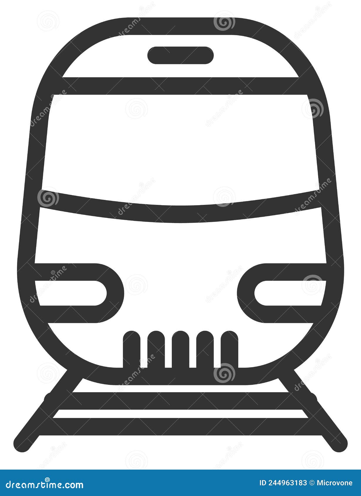 Train Front View. Modern Locomotive Line Icon Stock Vector ...