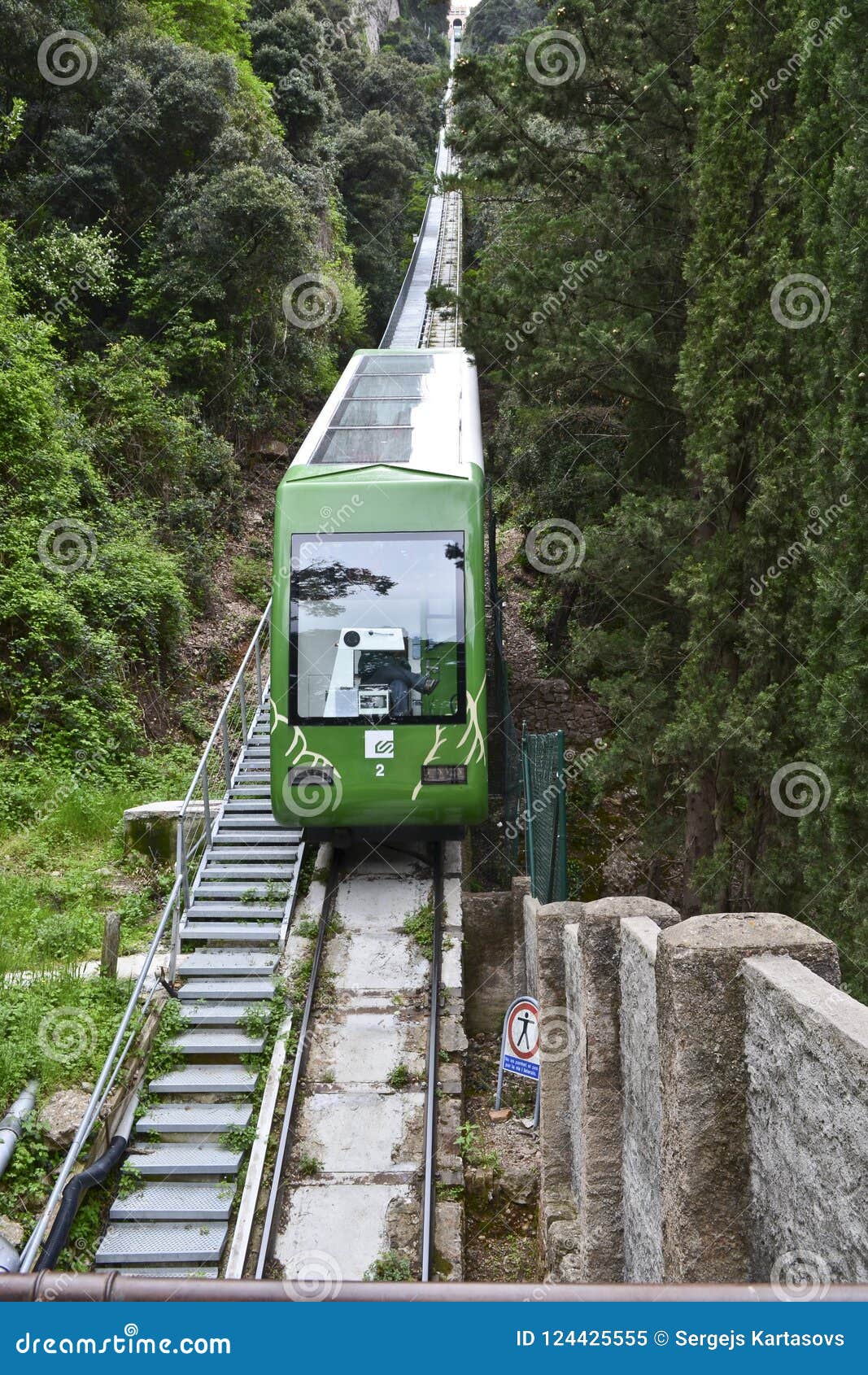 A Train on Funicular in Montserrat Editorial Image - Image of religion ...