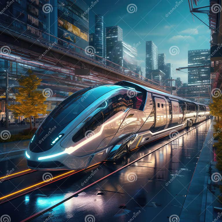 The Train of the Future Powered by Magnetic Technology Stock Image ...