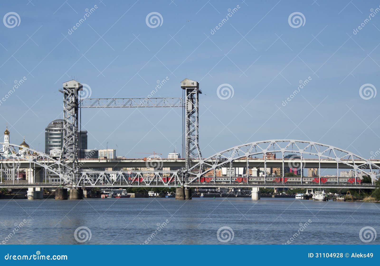 The Train Goes through a Drawbridge Stock Photo - Image of drawbridge ...