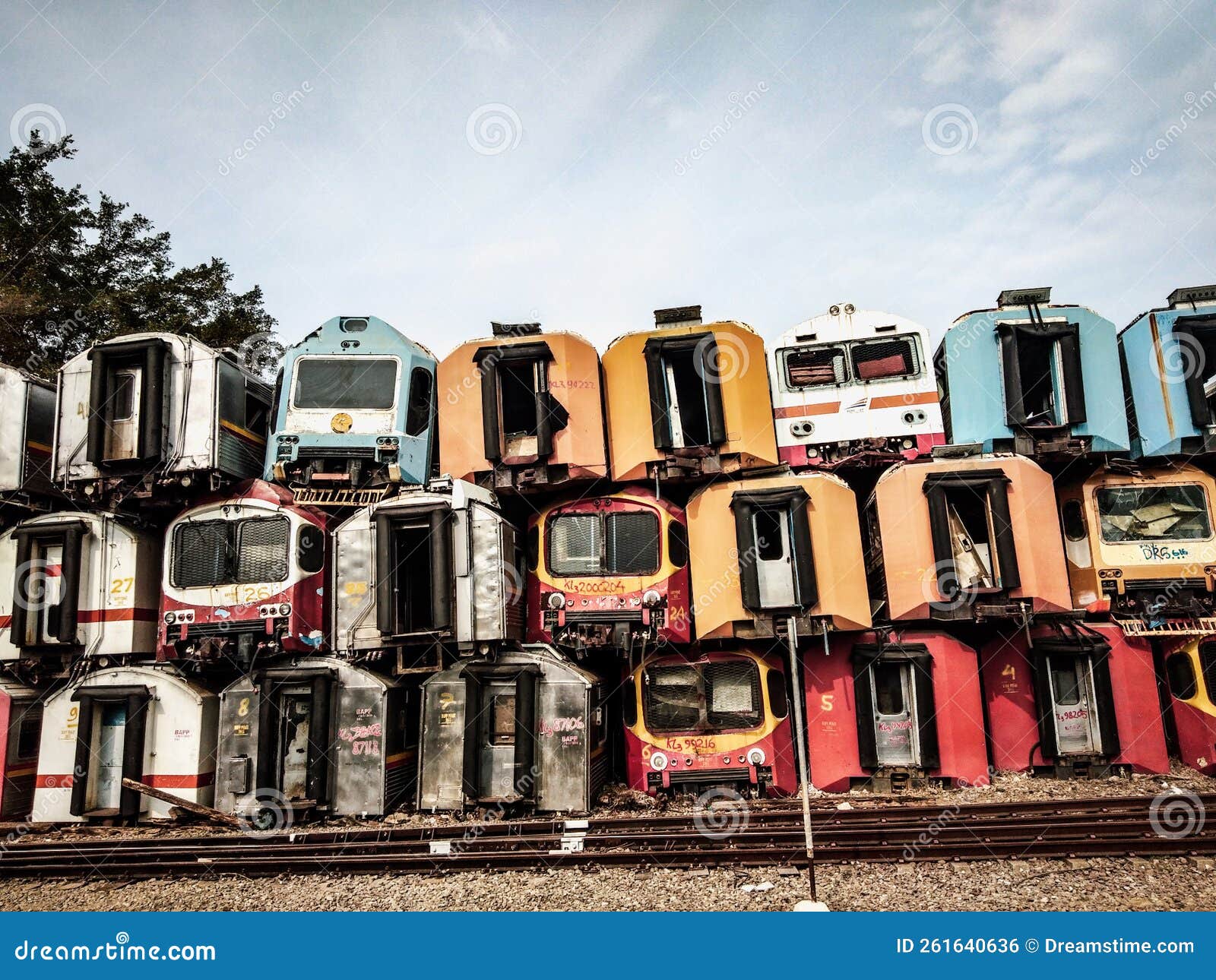 Train Graveyard at Purwakarta Station is Very Scary Stock Photo - Image ...