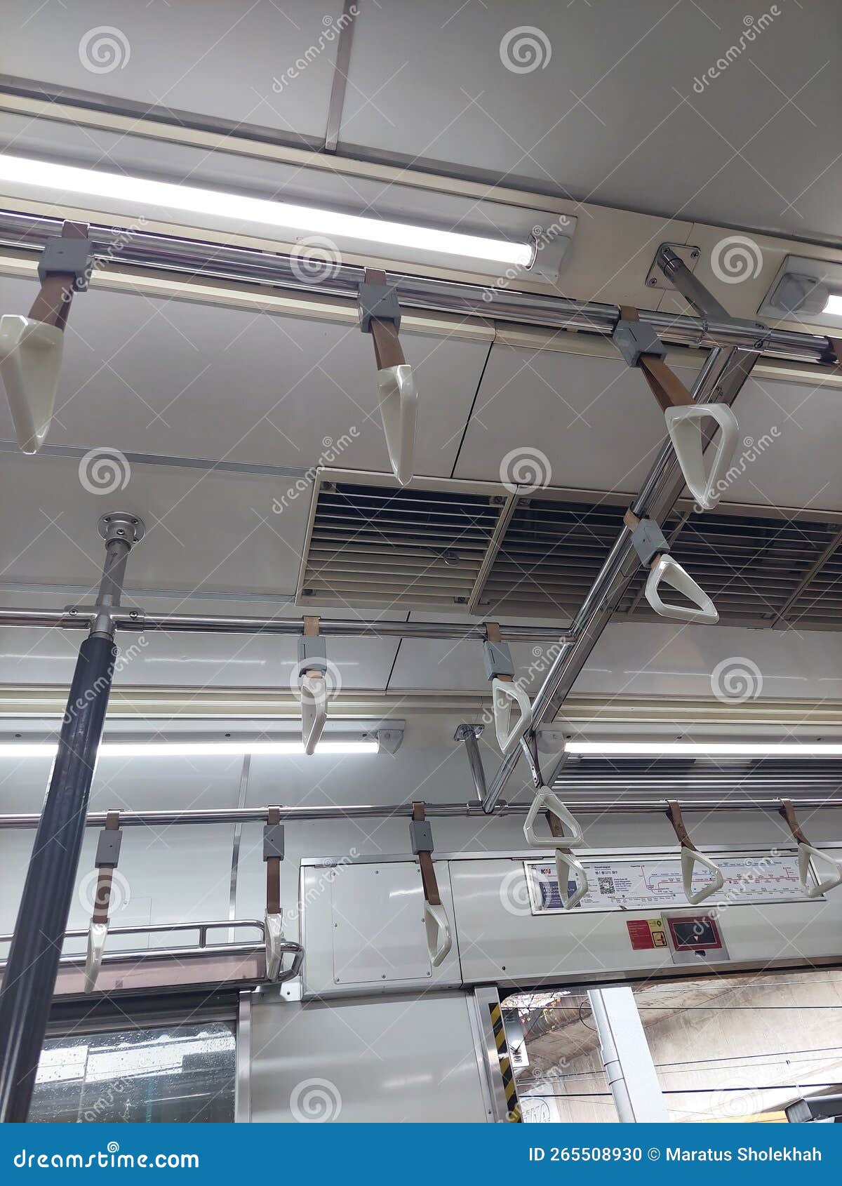 Train Hand Holder for Stading Passengers Stock Photo - Image of beam ...