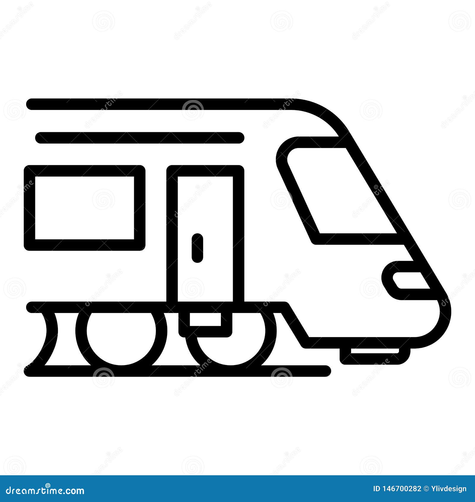 Train Head Icon, Outline Style Stock Vector - Illustration of side ...