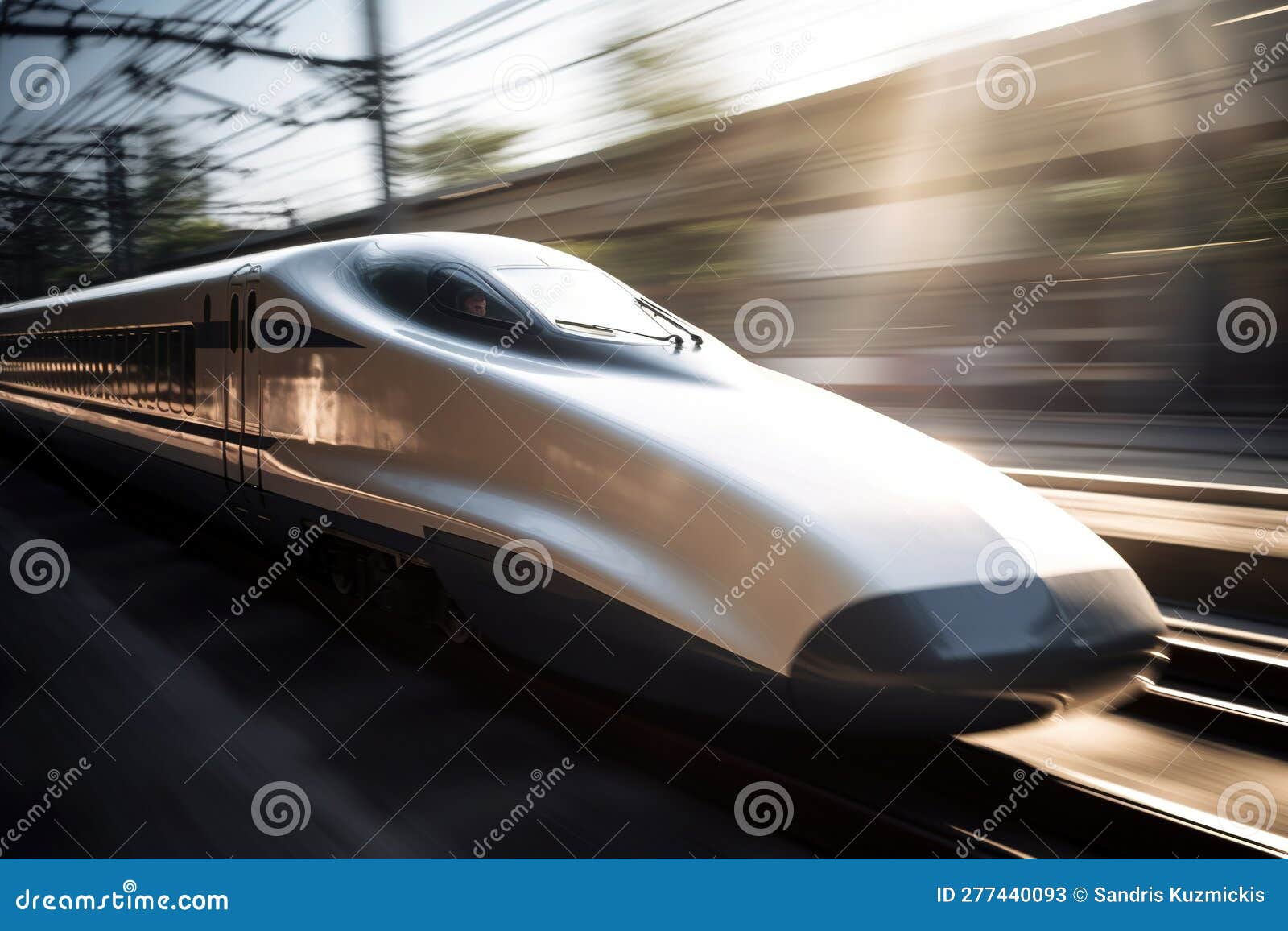Train and High-speed Railway. Generative AI Stock Illustration ...