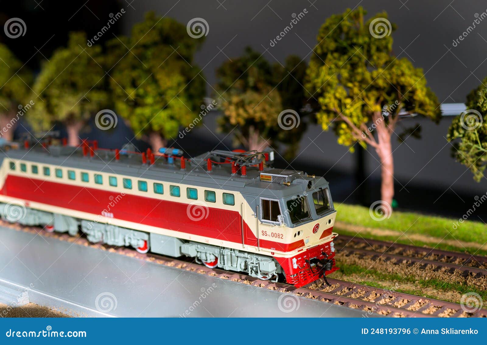 Close-up Model Train on the Rail Tracks Editorial Photo - Image of ...