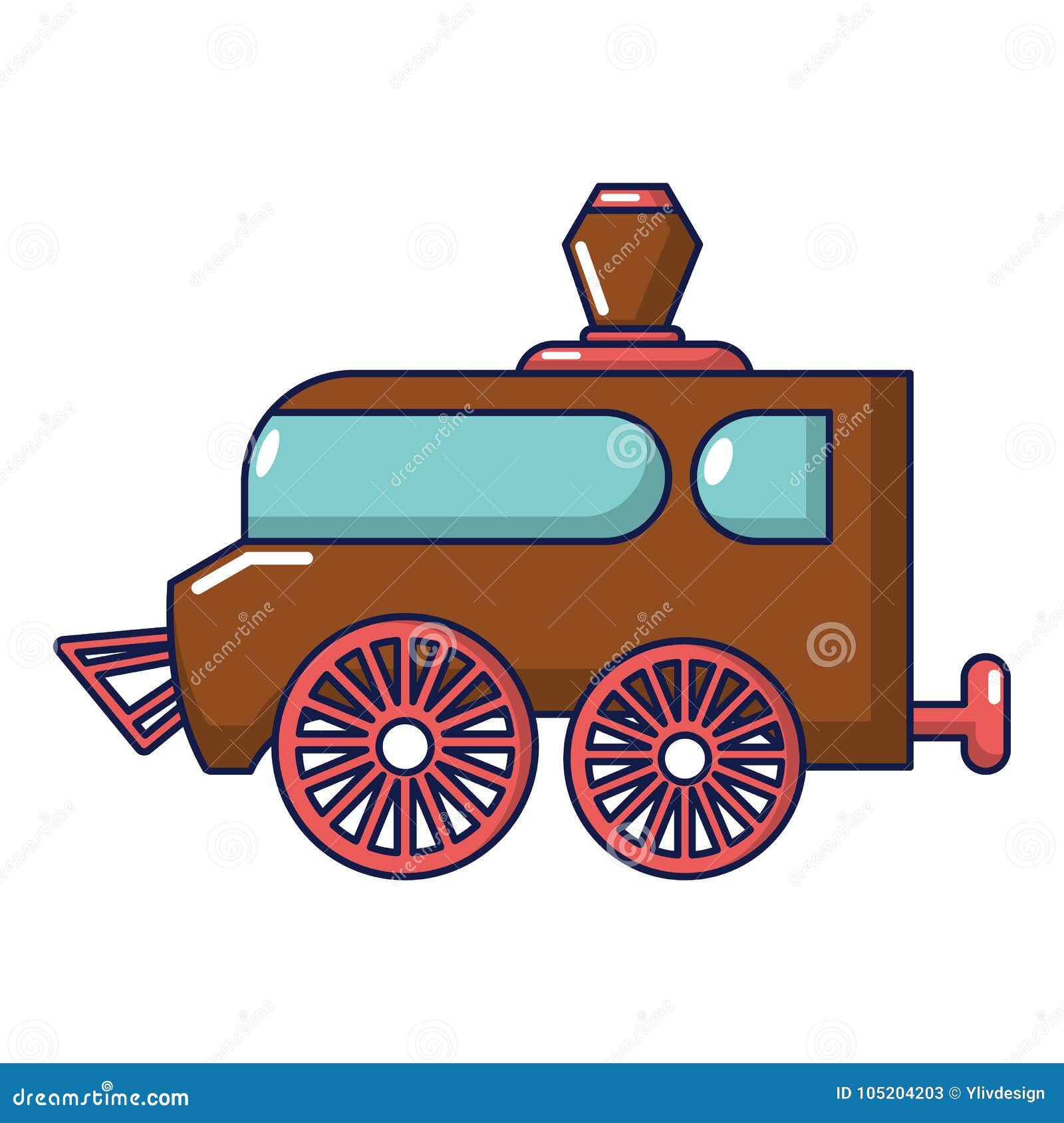 Train icon, cartoon style stock vector. Illustration of sign - 105204203