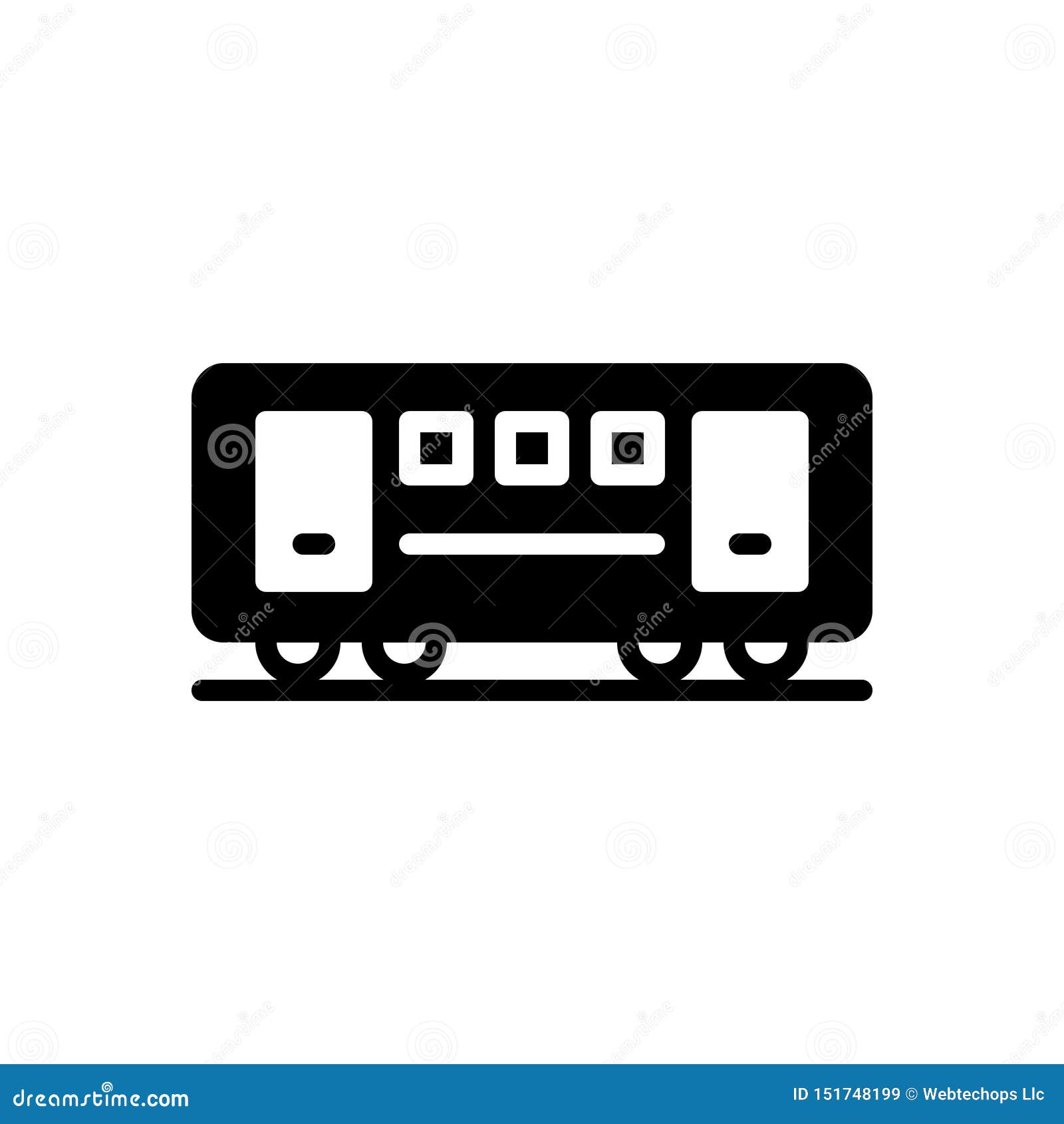 Black Solid Icon for Train, Coach and Bogie Stock Vector - Illustration ...