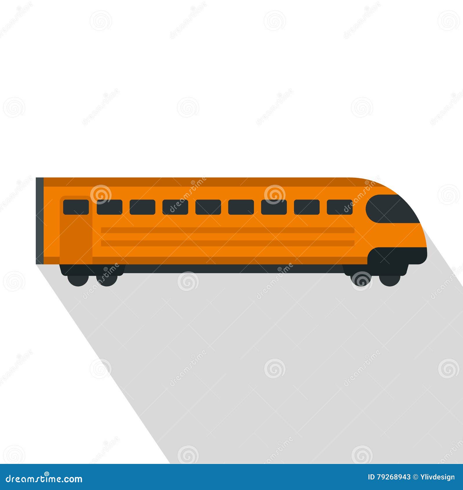 Train icon, flat style stock vector. Illustration of silhouette - 79268943