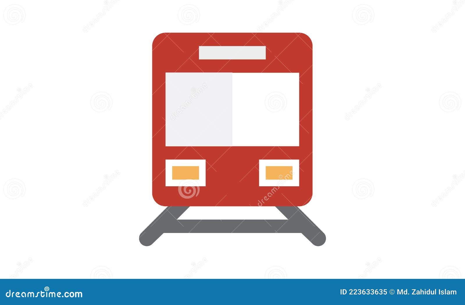 Train Icon in Flat Style Vector Image Stock Vector - Illustration of ...