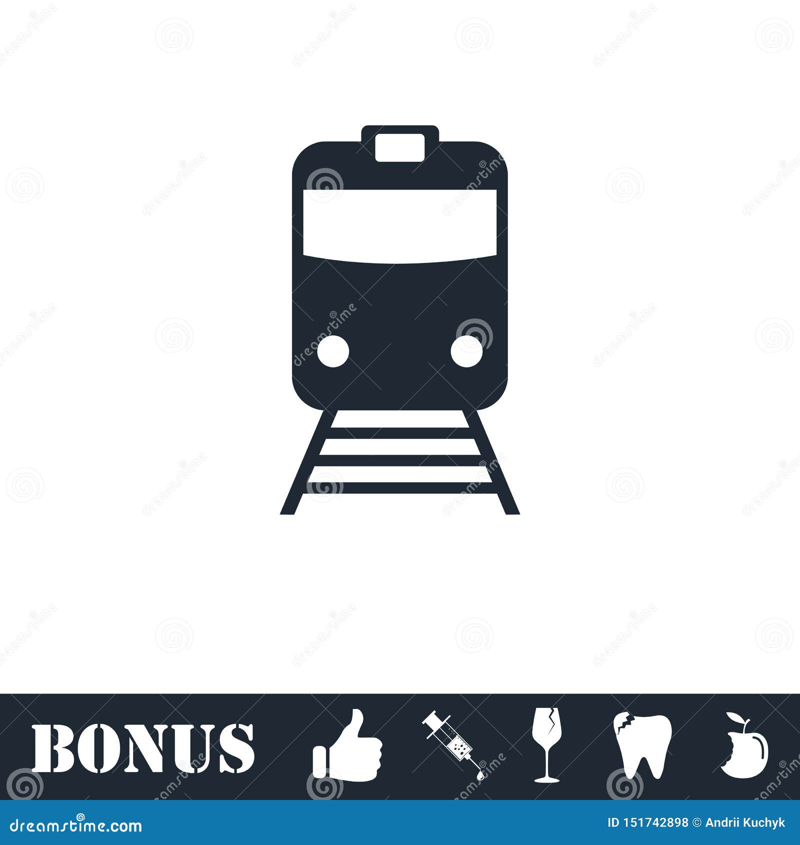 Train icon flat stock vector. Illustration of engine - 151742898