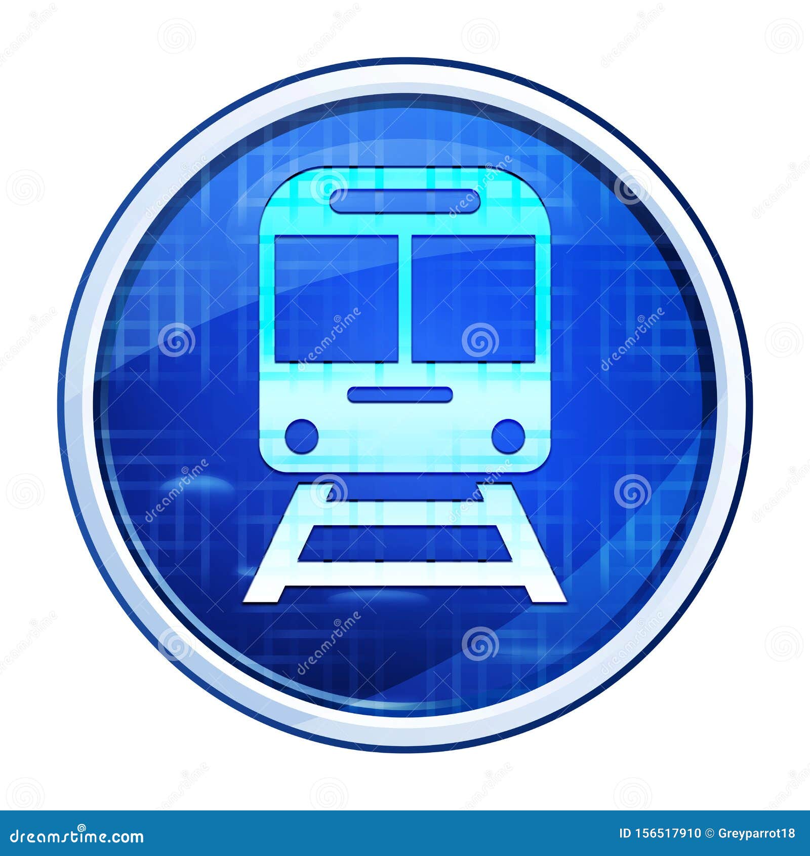 Train Icon Futuristic Blue Round Button Vector Illustration Stock Photo ...