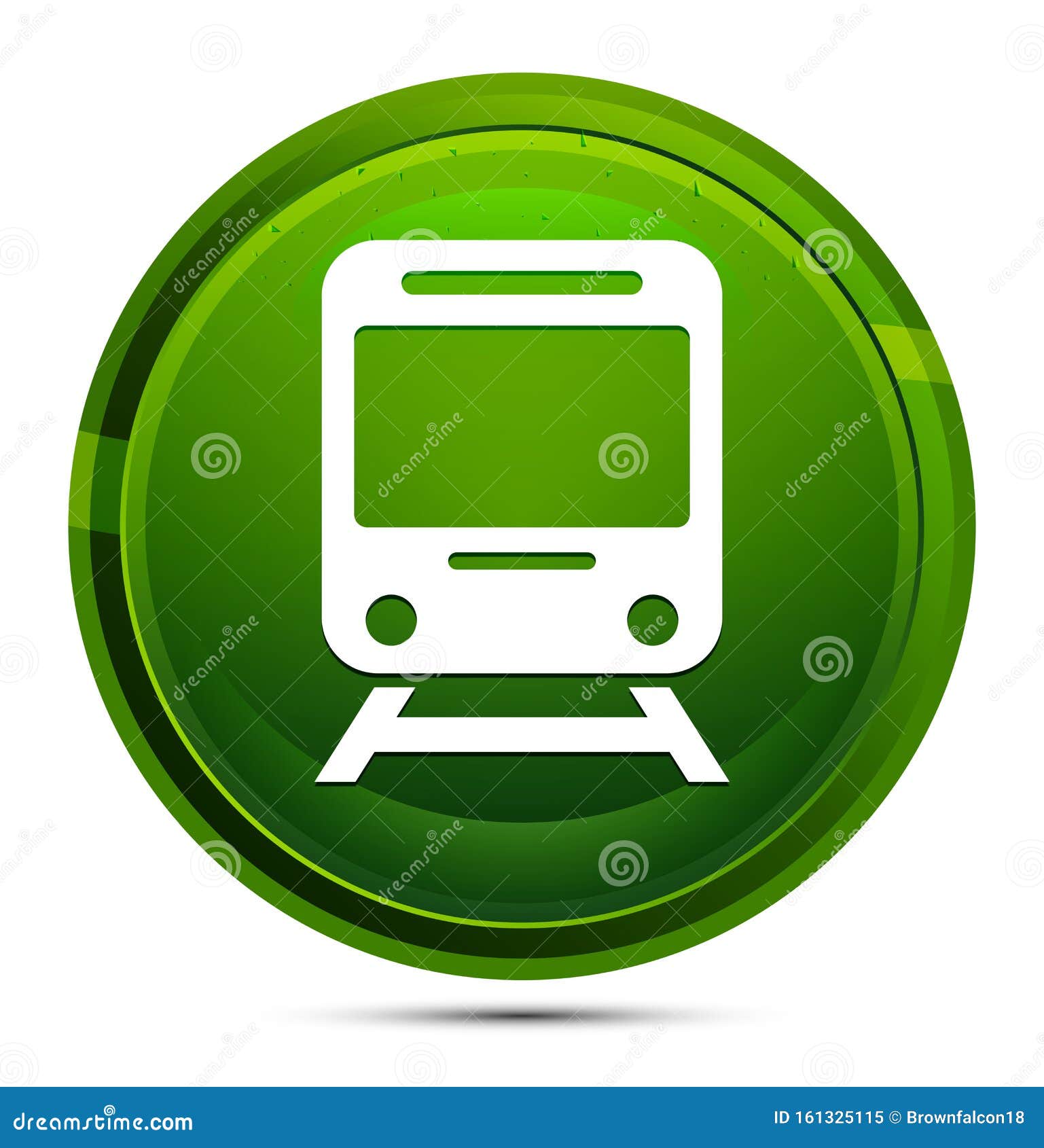 Train Icon Glassy Green Round Button Illustration Stock Vector ...