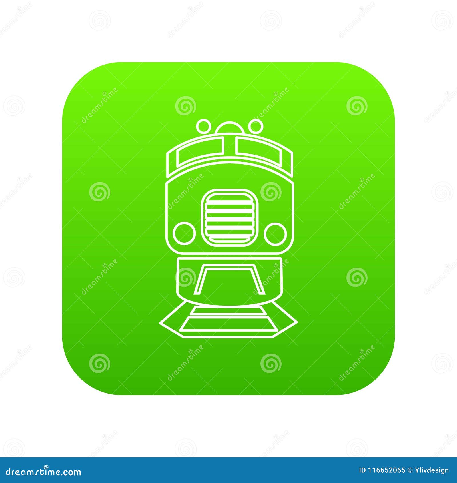 Train icon green vector stock vector. Illustration of outline - 116652065