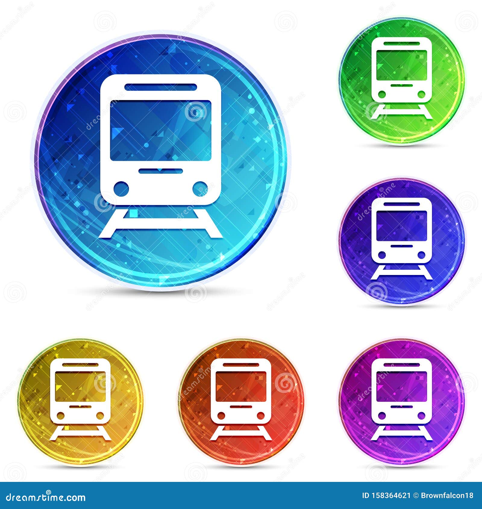 Train Icon Digital Abstract Round Buttons Set Illustration Stock Vector ...