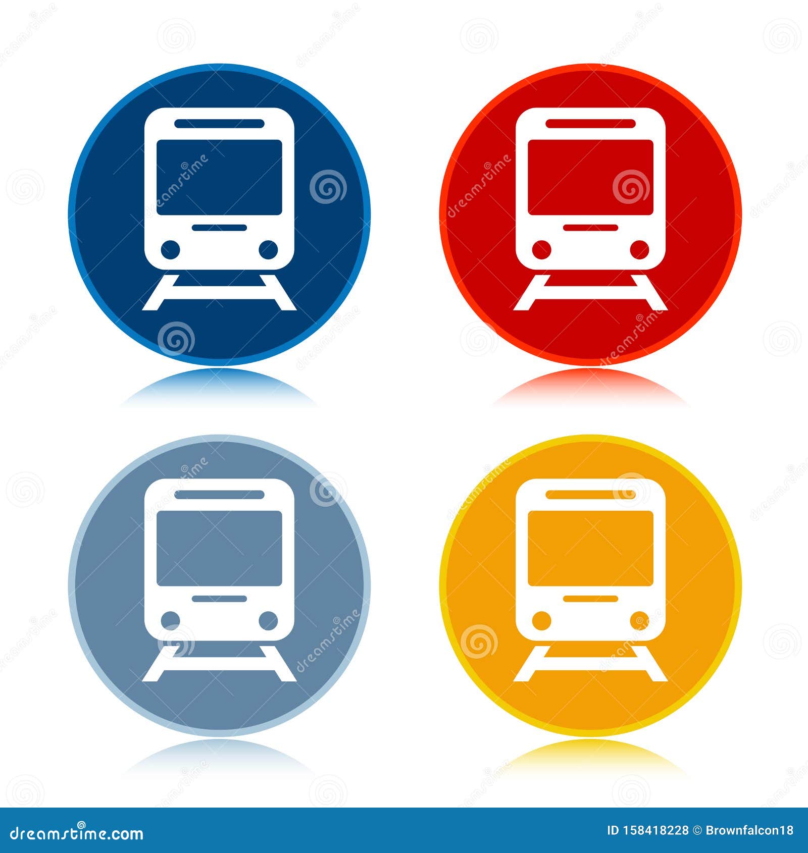 Train Icon Trendy Flat Round Buttons Set Illustration Design Stock ...