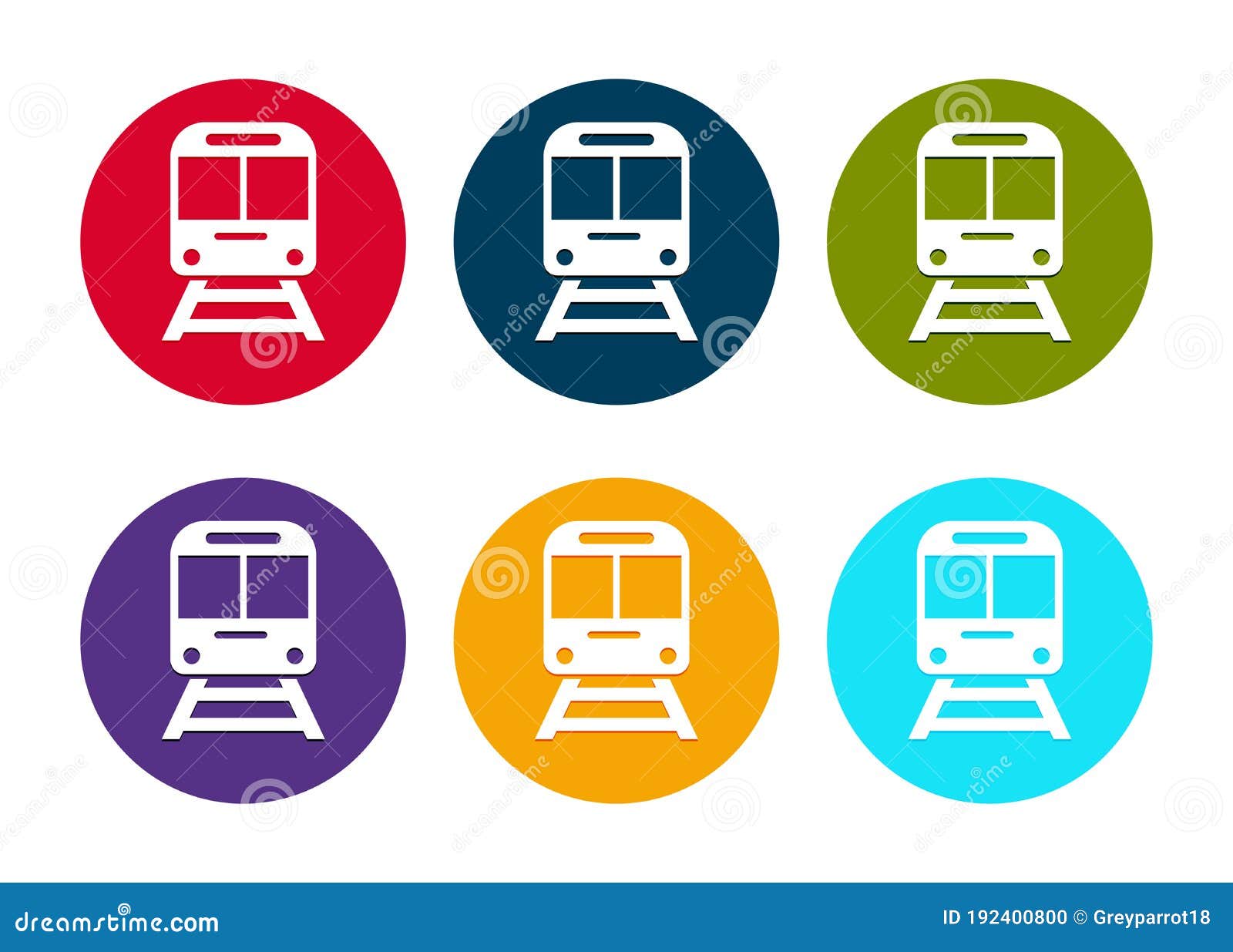 Train Icon Modern Flat Round Button Set Illustration Stock Vector ...