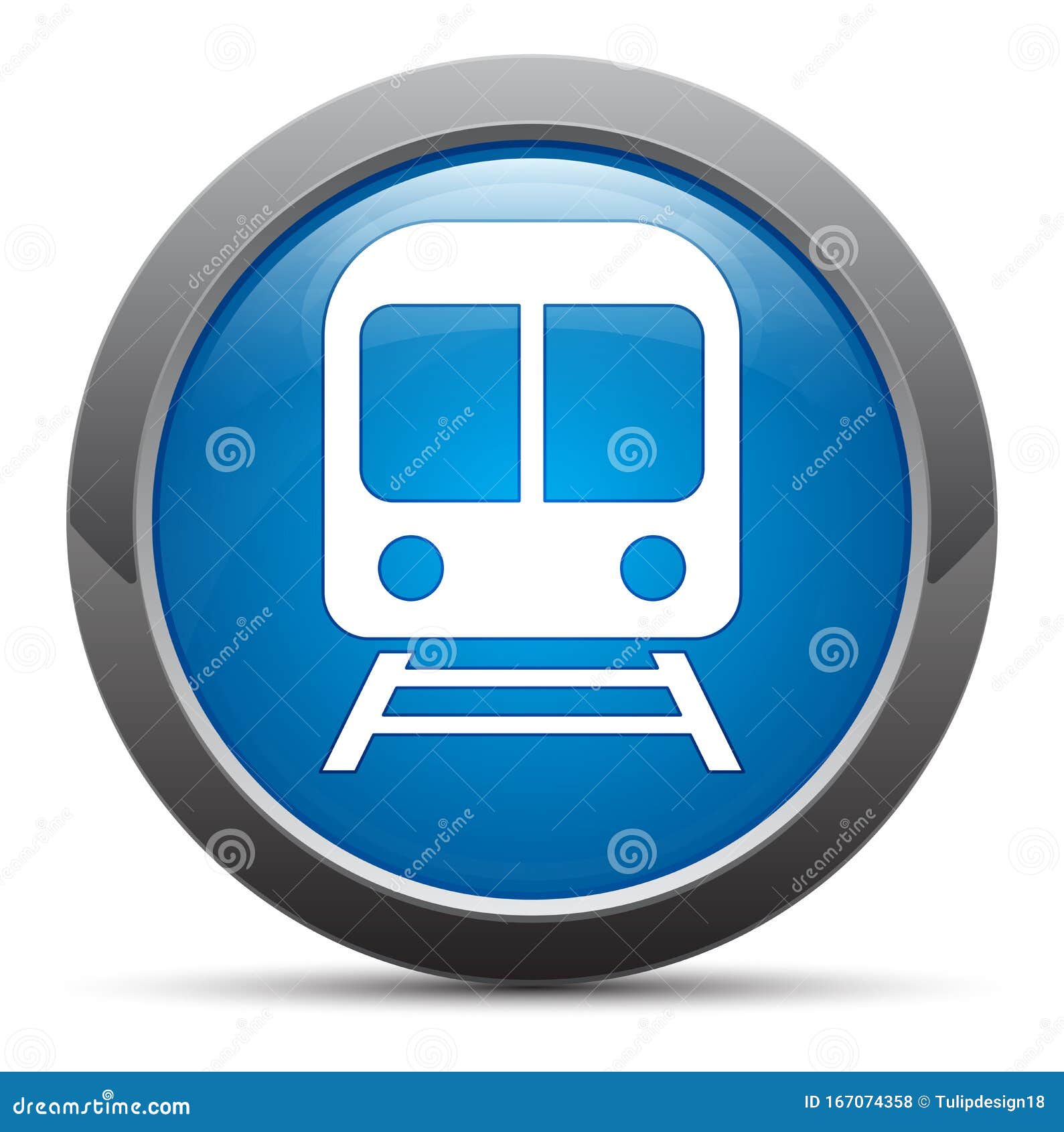 Train Icon Premium Blue Round Button Vector Illustration Stock Vector ...