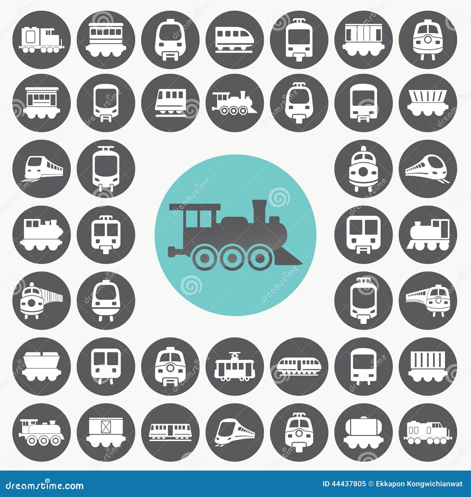 Train icons set. stock illustration. Illustration of passenger - 44437805
