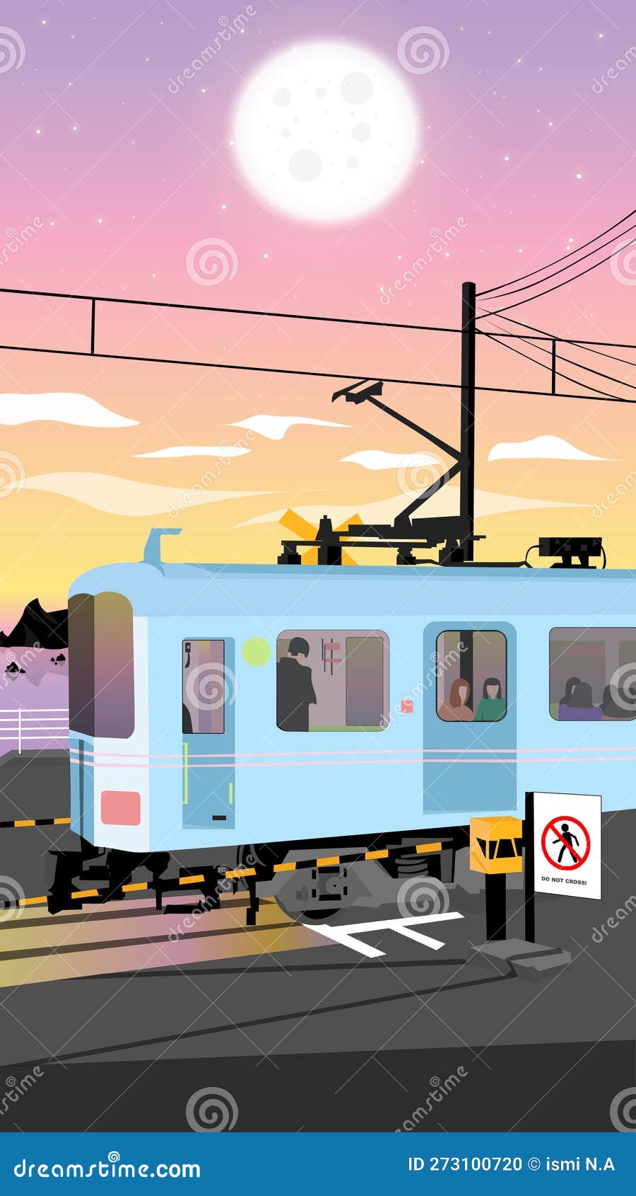 Train Illustration with Pastel Colors Stock Illustration - Illustration ...