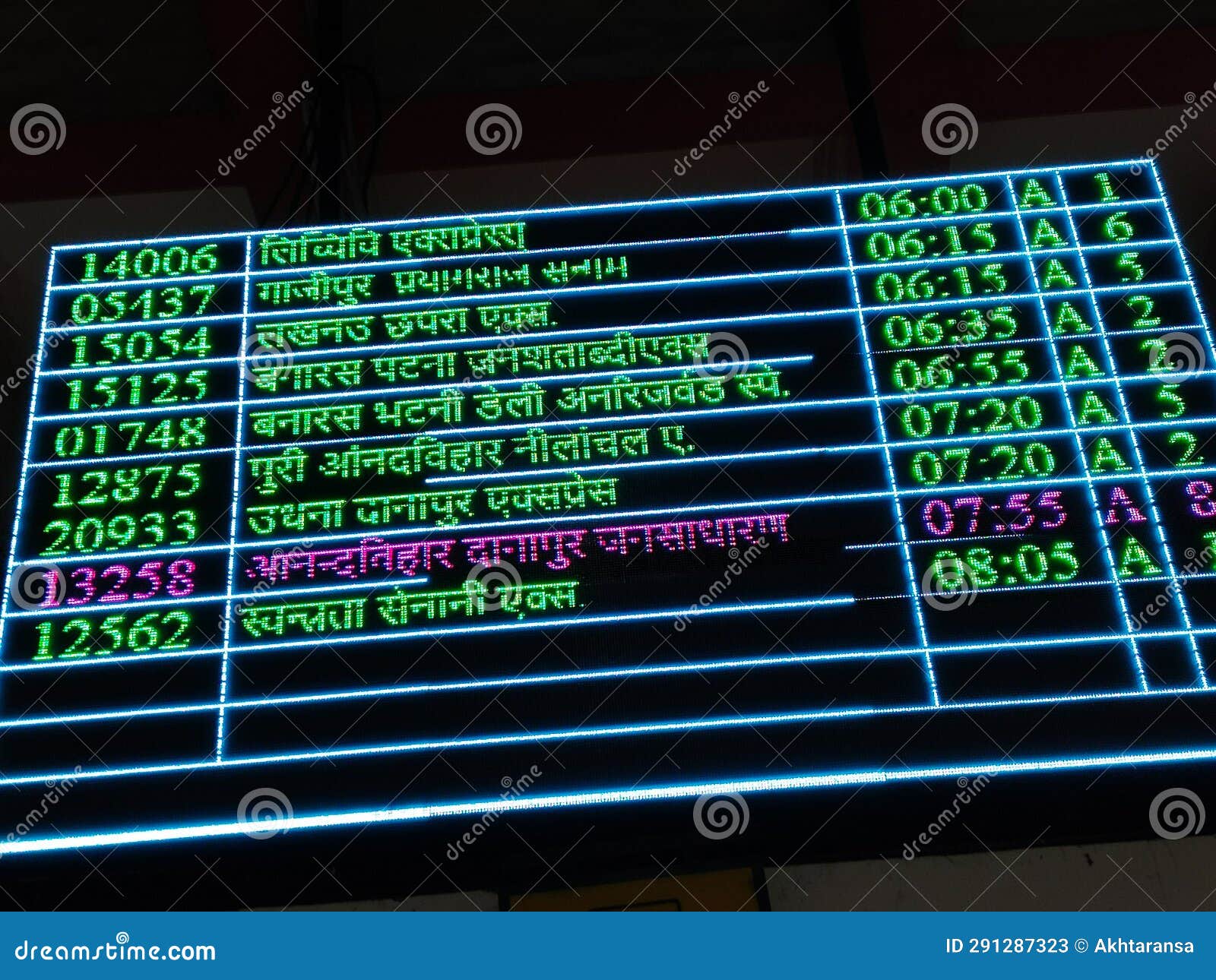 Train Information on a Large Screen Domestic Departure and Arrival ...