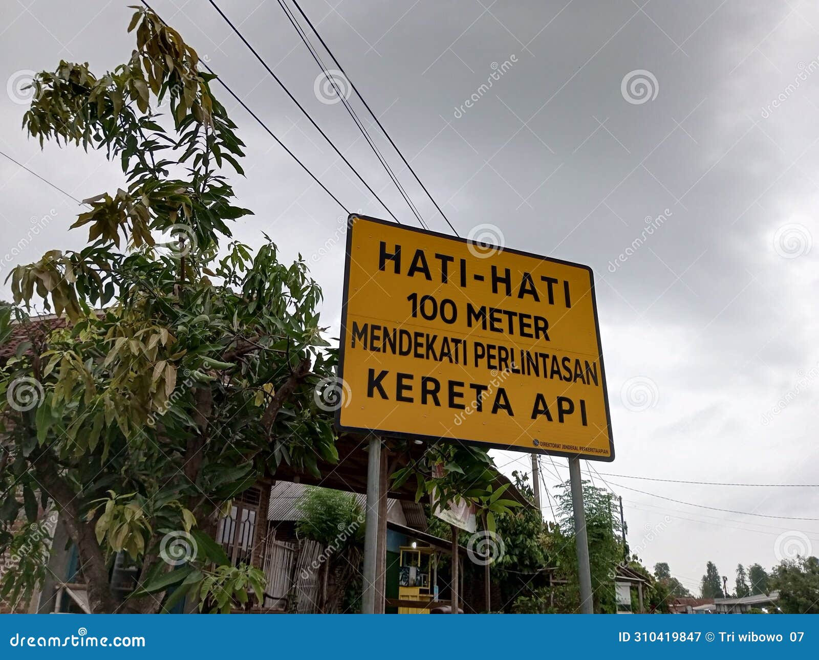 Train Information Sign with Yellow Board and Black Ink Stock Image ...