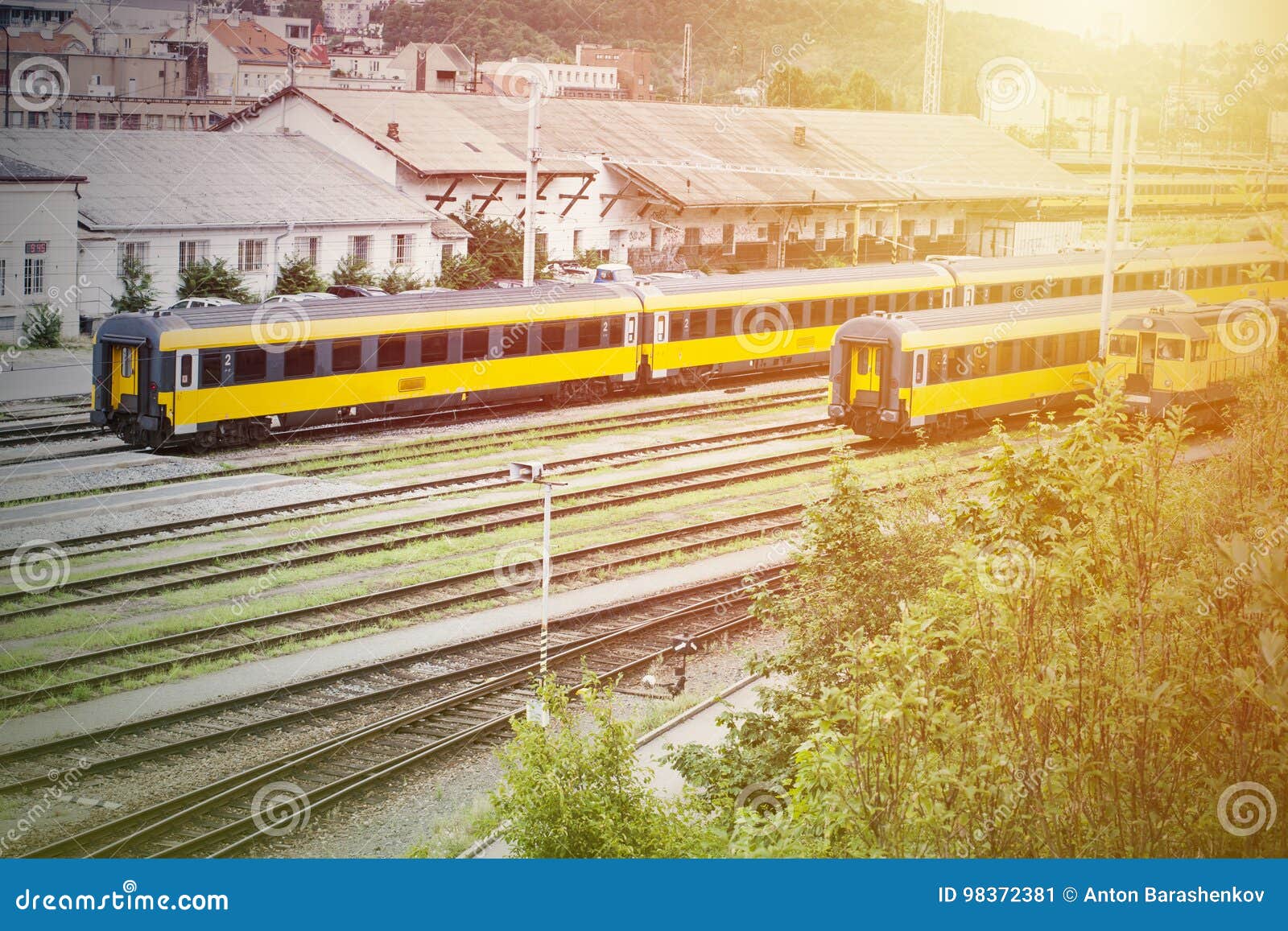 Train Infrastructure Background. Stock Image - Image of blue, farm ...