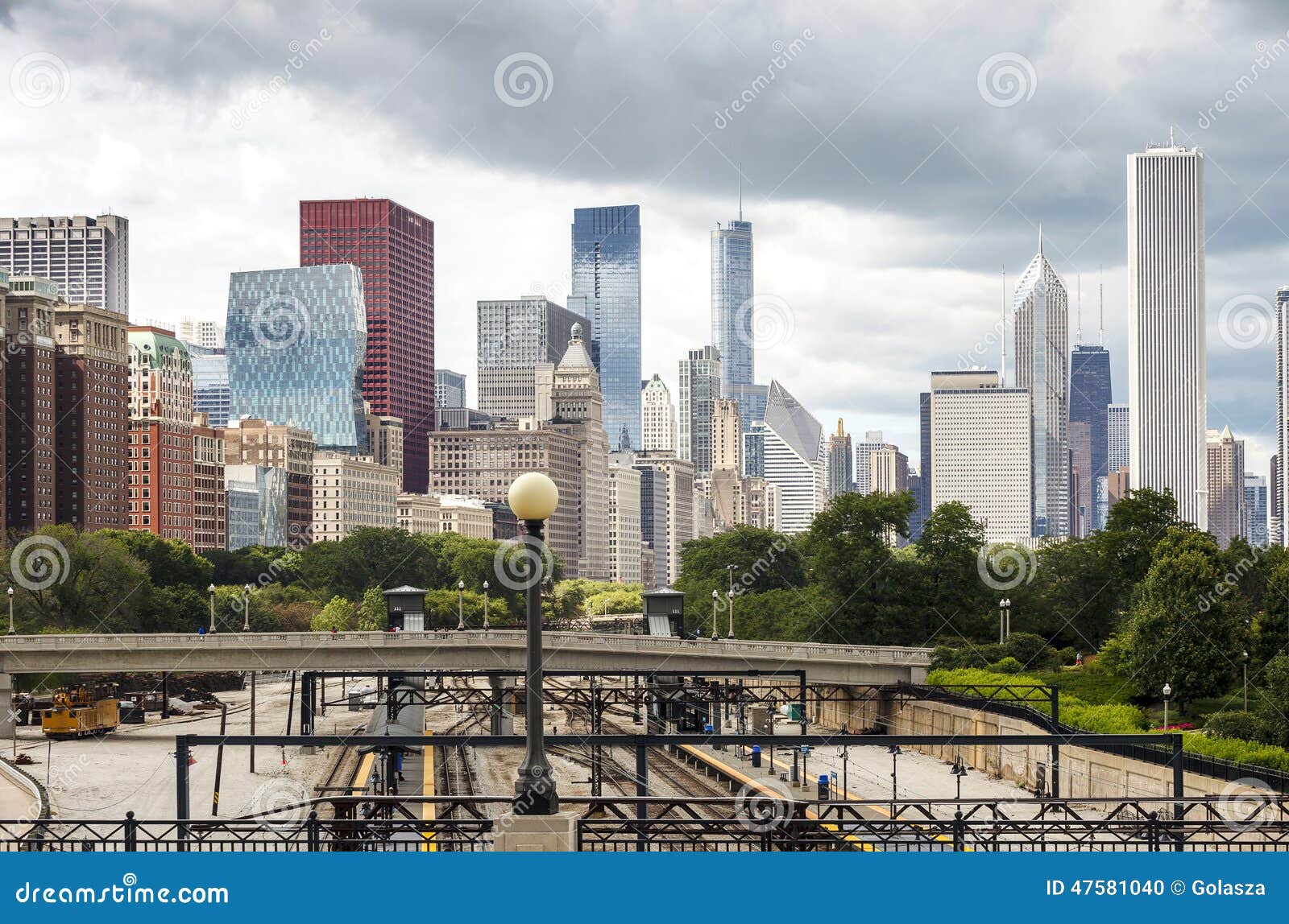 Train Infrastructure in Chicago, Illinois Stock Photo - Image of ...